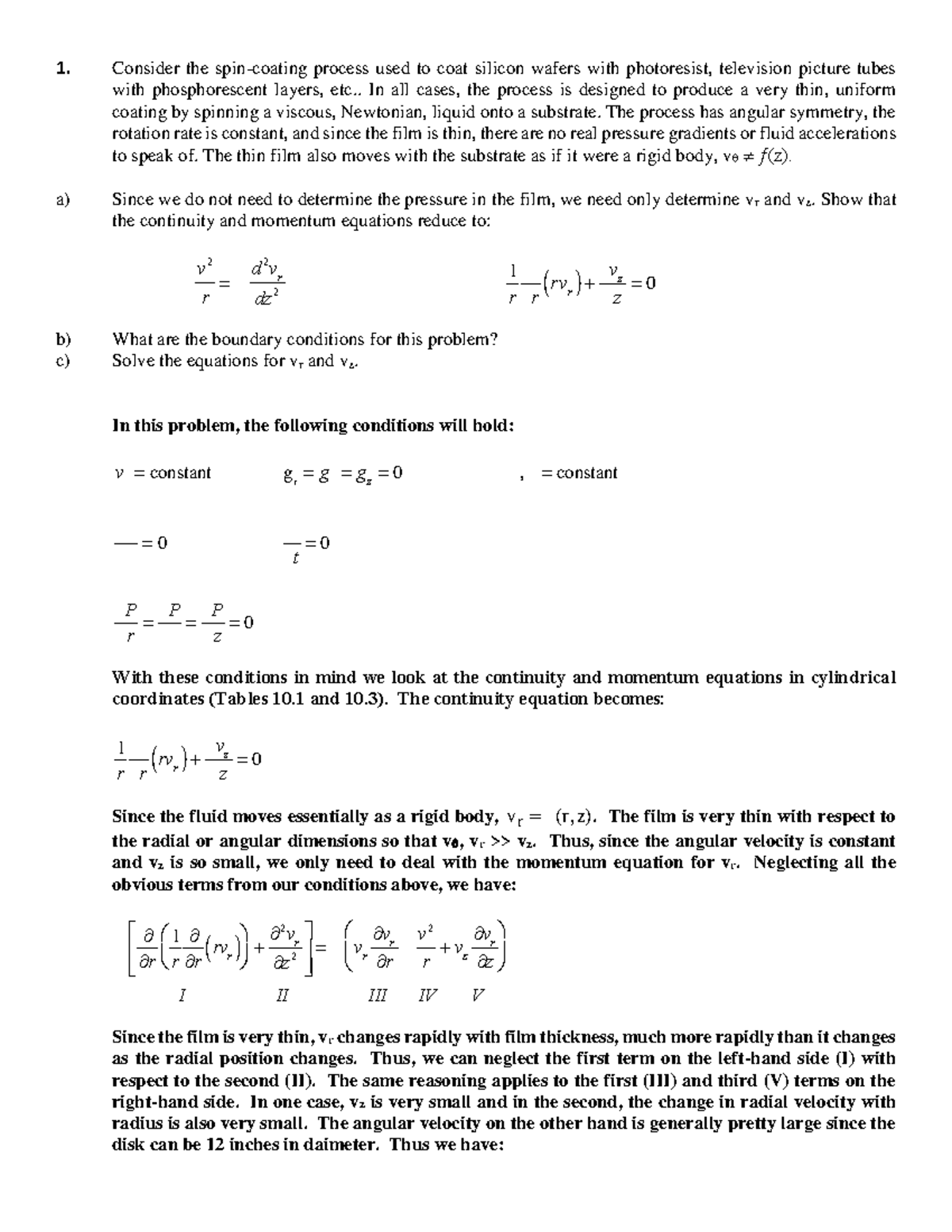 HW2-2019- Solution - homework - Consider the spin-coating process used ...
