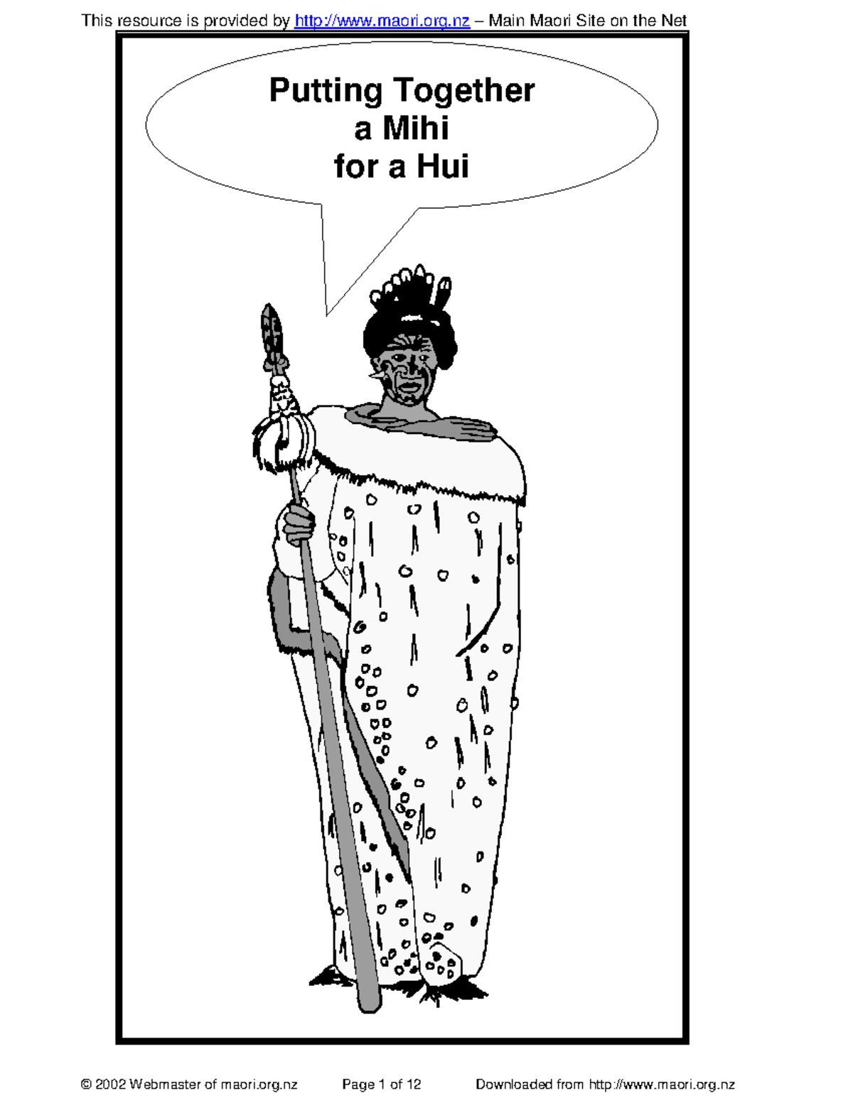 Full Mihi Resource - Putting Together a Mihi for a Hui 1 Tauparapara ...