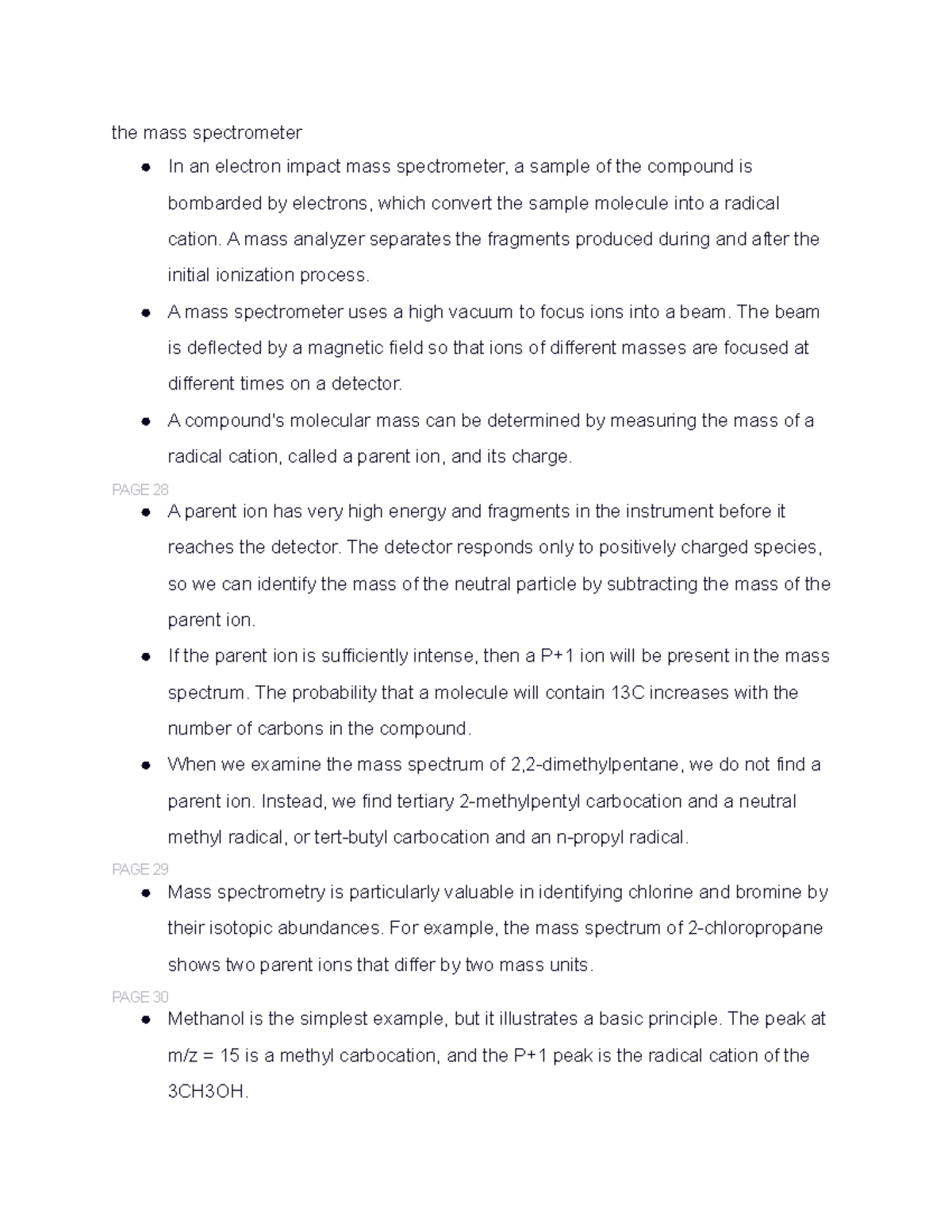 Organic chemistry notes 36 - the mass spectrometer In an electron ...