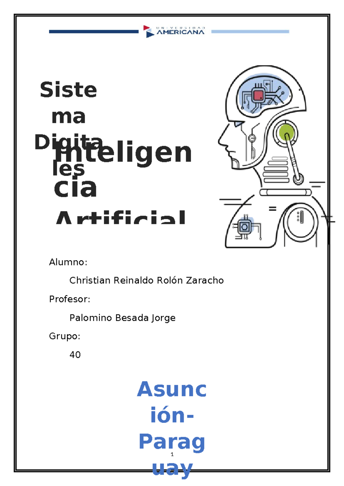 Inteligencia Artificial Christian Rolon } - Alumno: Christian Reinaldo ...