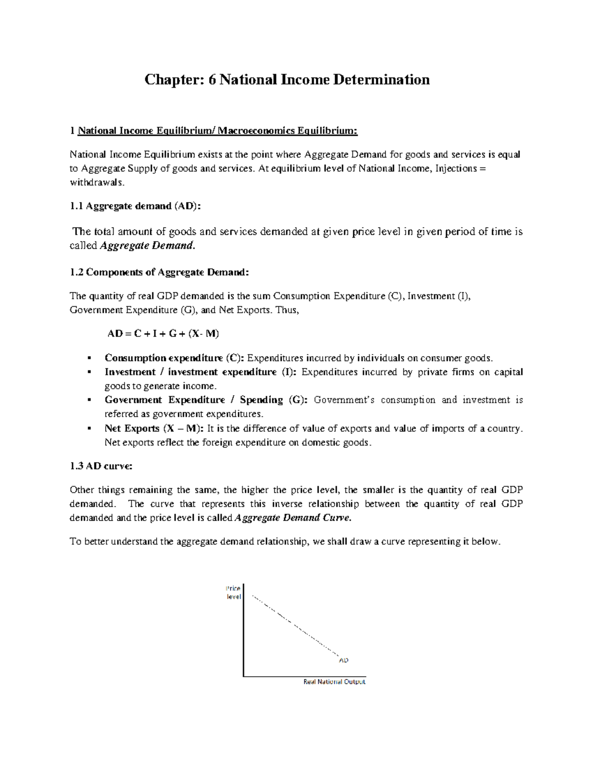 PRC- Economics chapter 6 - Chapter: 6 National Income Determination 1 ...
