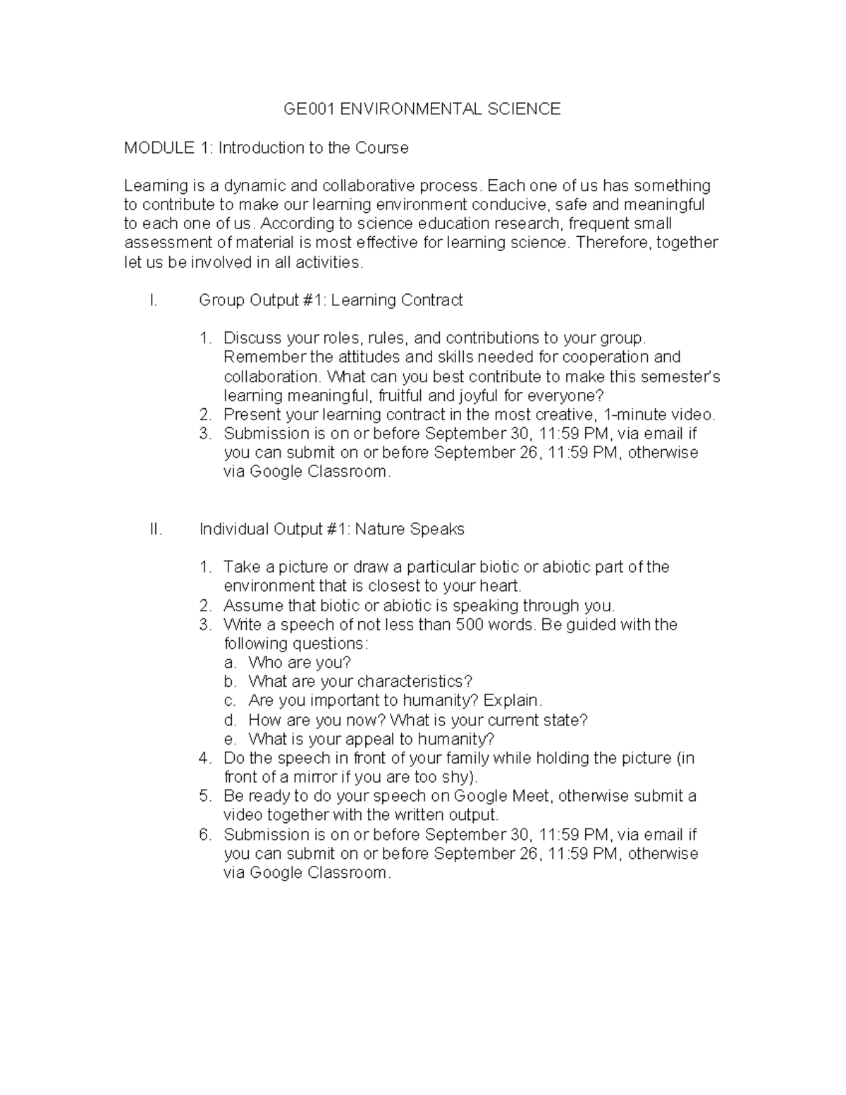 Sample/practice exam 2020, questions - GE001 ENVIRONMENTAL SCIENCE ...