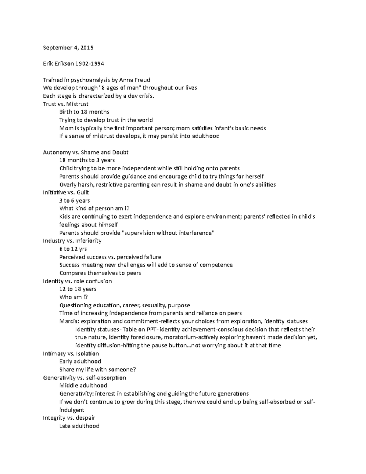 Ed Psych Chapter 3 - Lecture notes 3 Moral Development - September 4 ...