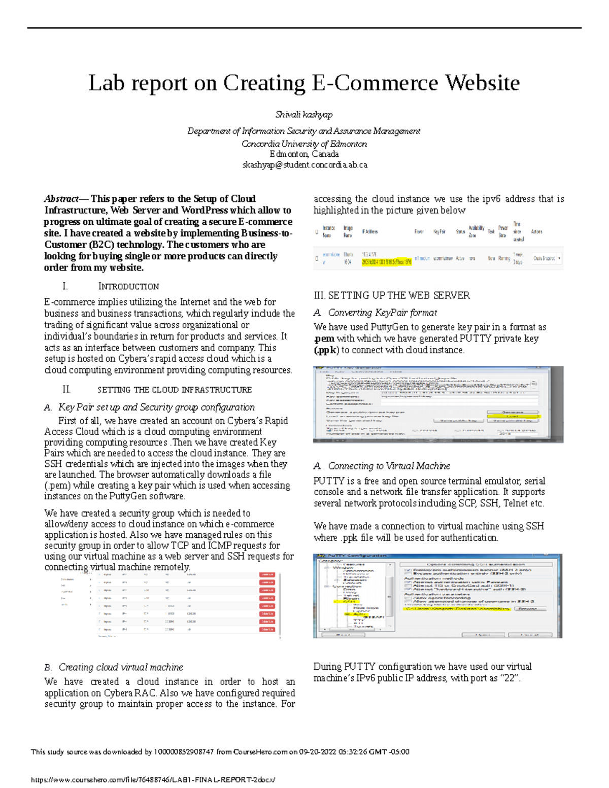 LAB1 Final Report 2 - Conference: The First International Scientific ...
