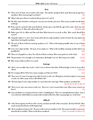 Pdfcoffee - asdfghjkl;' - GRADE 2 MTAP REVIEWER PART 3 WITH ANSWER KEY More Reviewer at - Studocu