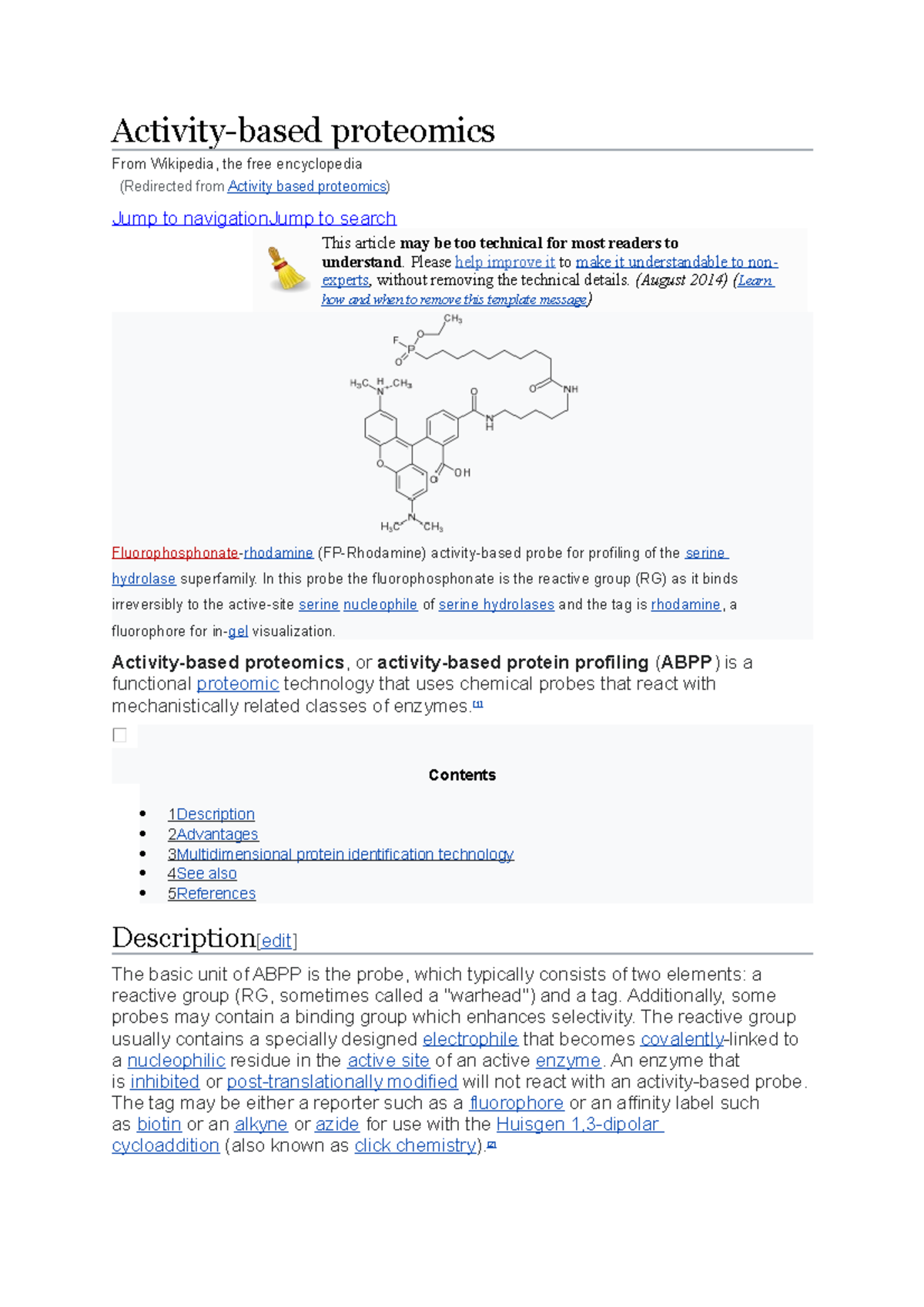 Activity-based proteomics - Please help improve it to make it ...