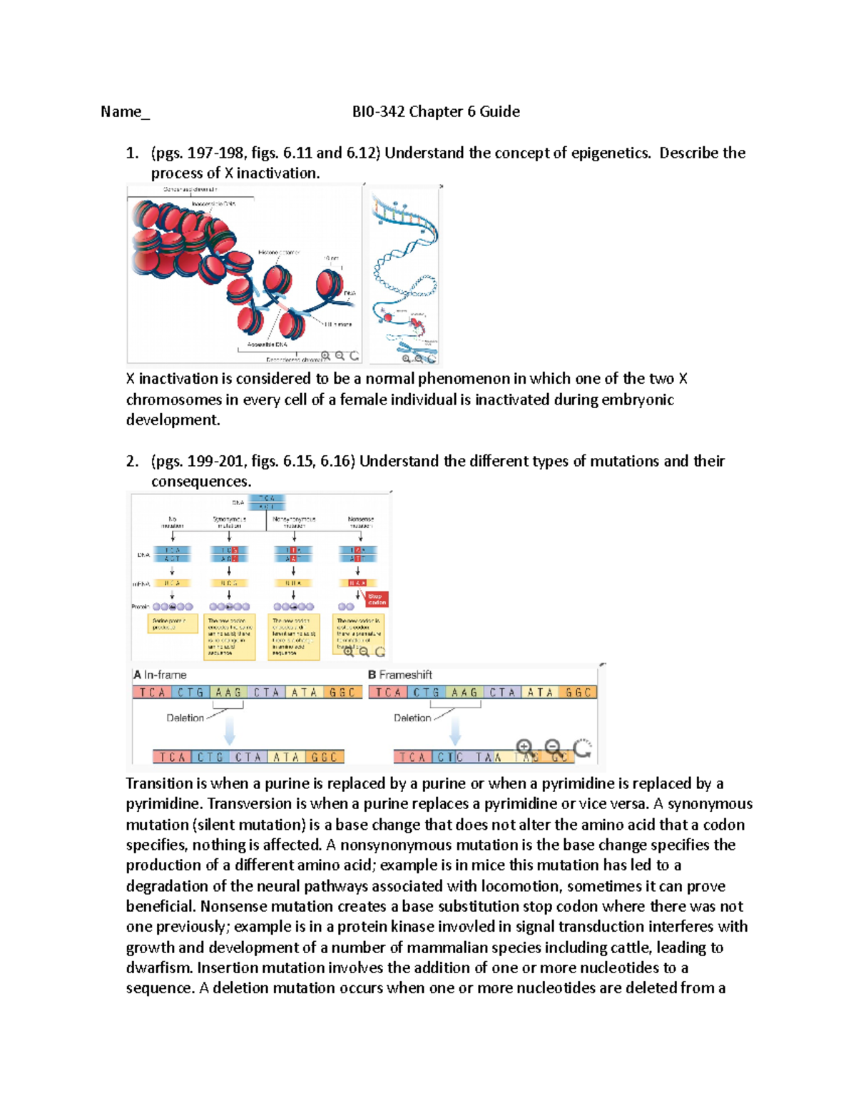 Evolution - Study Chapter 6 guide - Name_ BI0-342 Chapter 6 Guide 1 ...