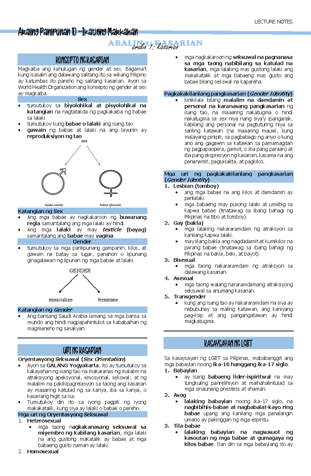 Grade 10 3RD Quarter Lecture - LECTURE NOTES Araling Panlipunan 10 ...