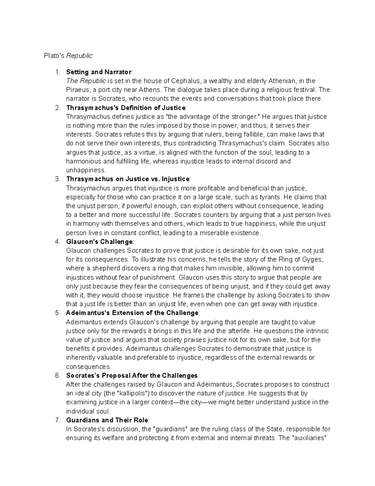 Political Theory Study Guides - Plato's Republic: 1. Setting and ...