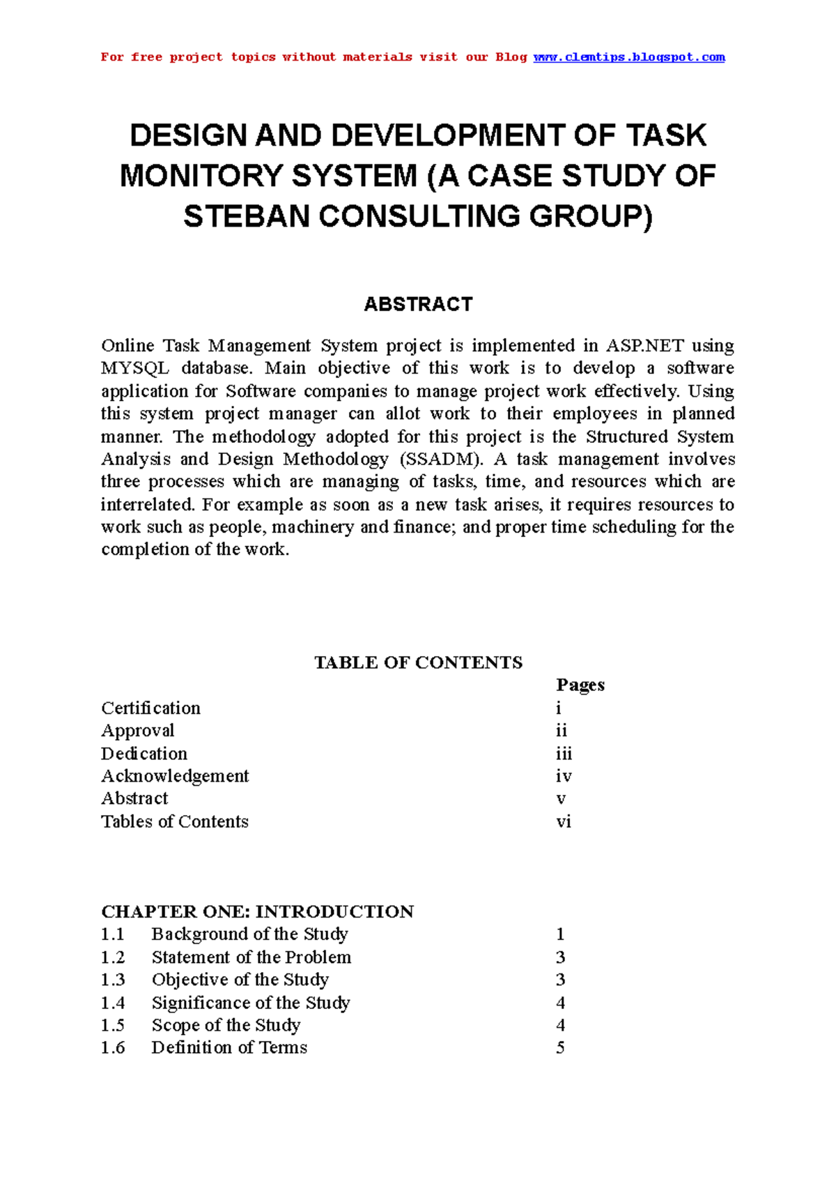 Design AND Development OF TASK Monitory - DESIGN AND DEVELOPMENT OF ...