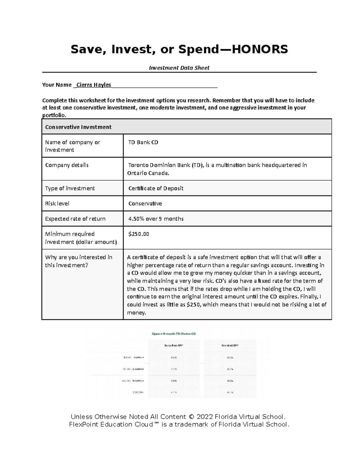 Economics 1 - Econ assignment making smart choices - Save, Invest, or ...
