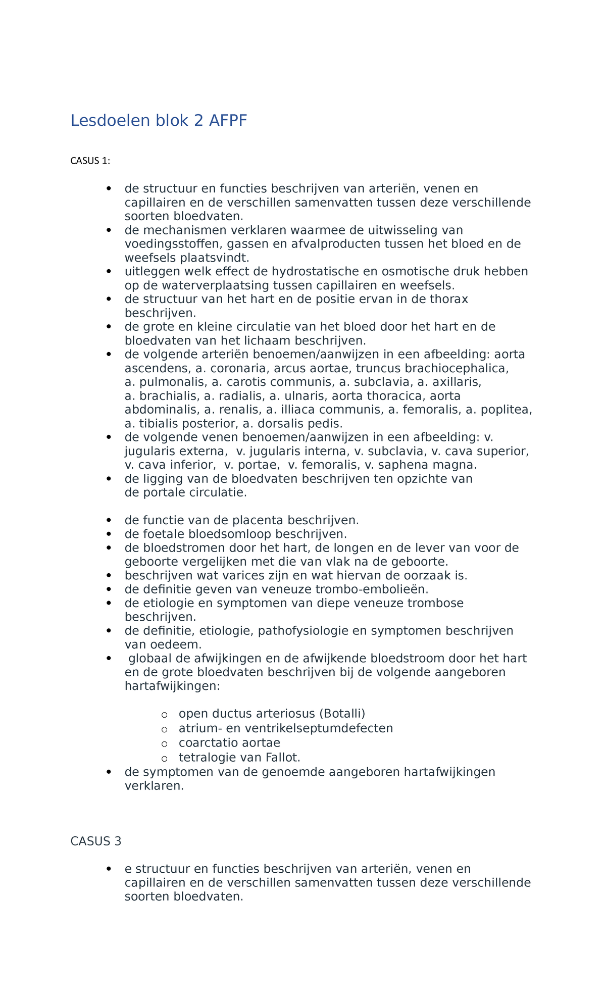 Lesdoelen Blok 2 Afpf Lesdoelen Blok 2 Afpf Casus 1 De Structuur En