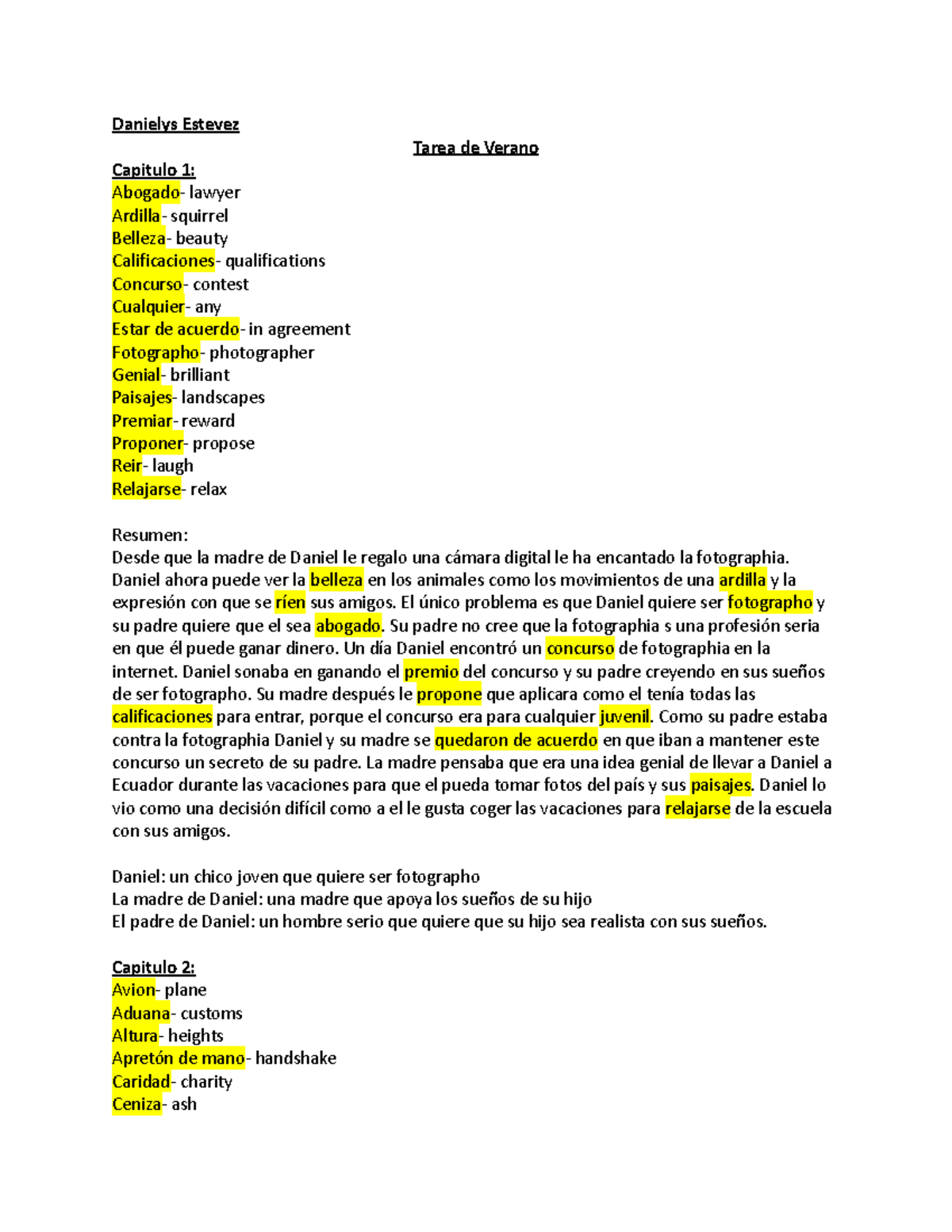 Los Ojos de Carmen - a summer assignment - Danielys Estevez Tarea de ...