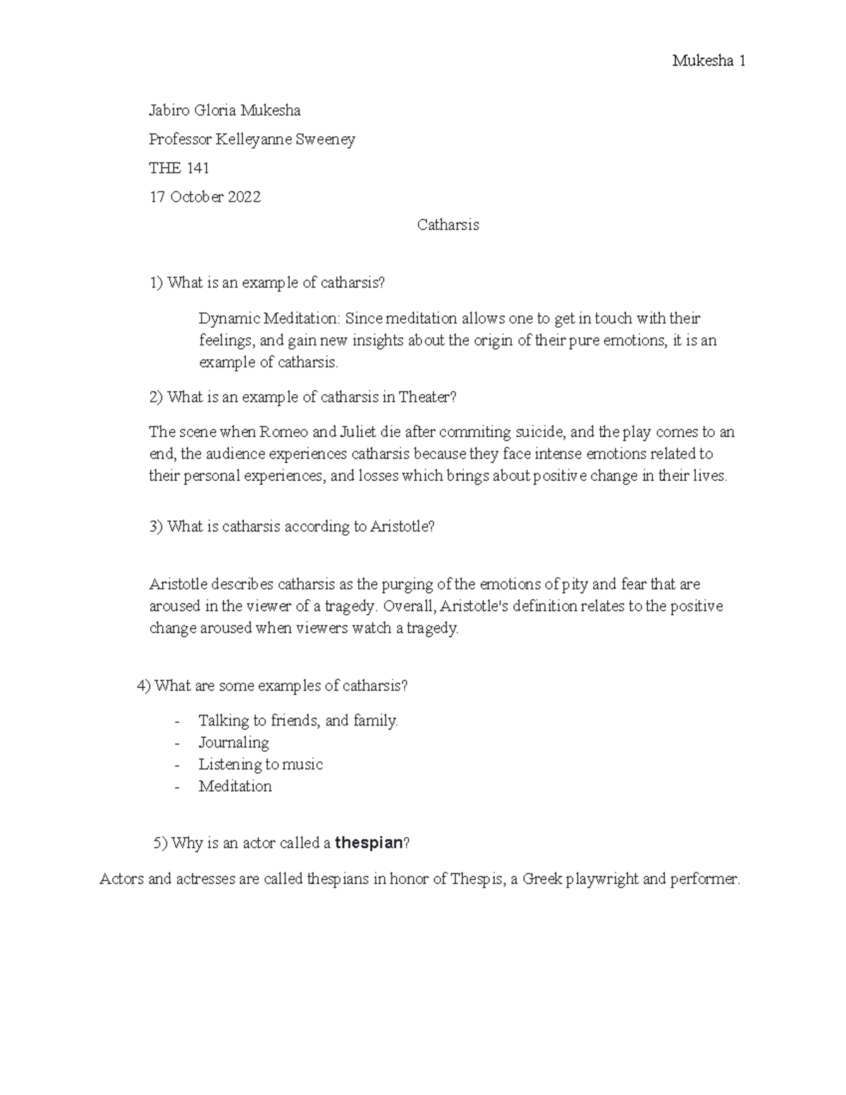 THE 141 - A#1 - What is the difference between a musical play and a ...