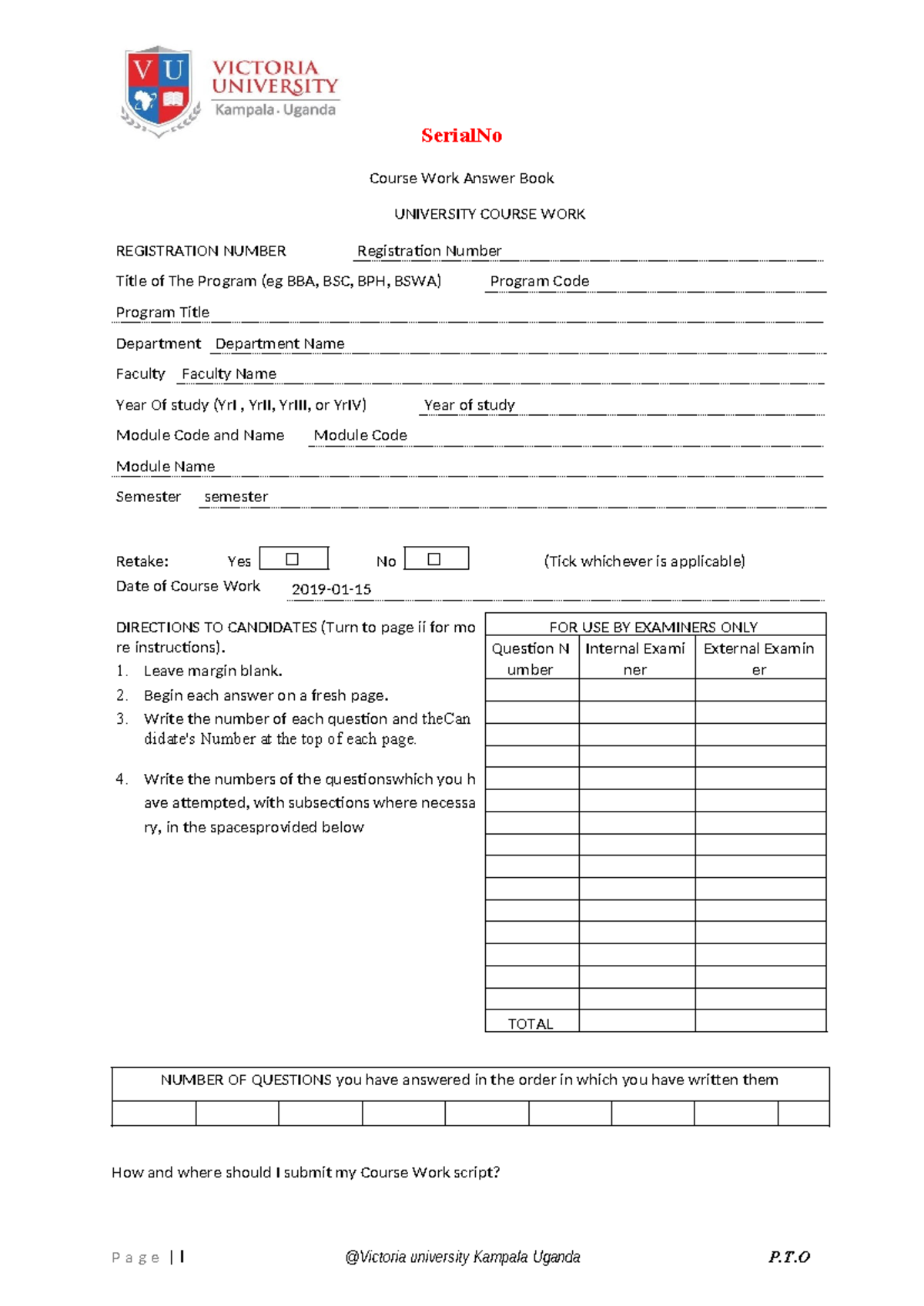 Admin 2 CW copy - COURSE WORK - Course Work Answer Book UNIVERSITY ...