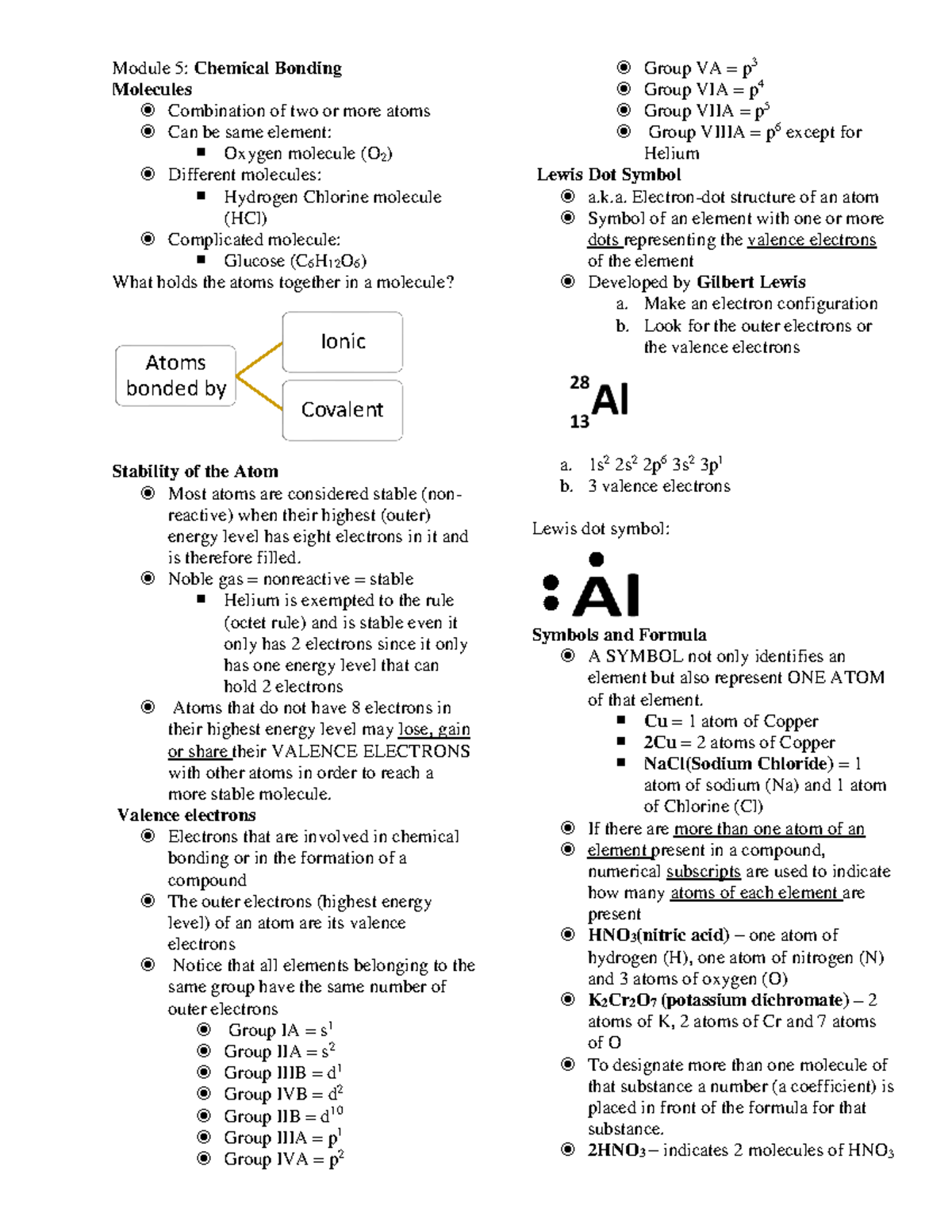 Inorganic Chemistry Module 5 - Medtech - Studocu
