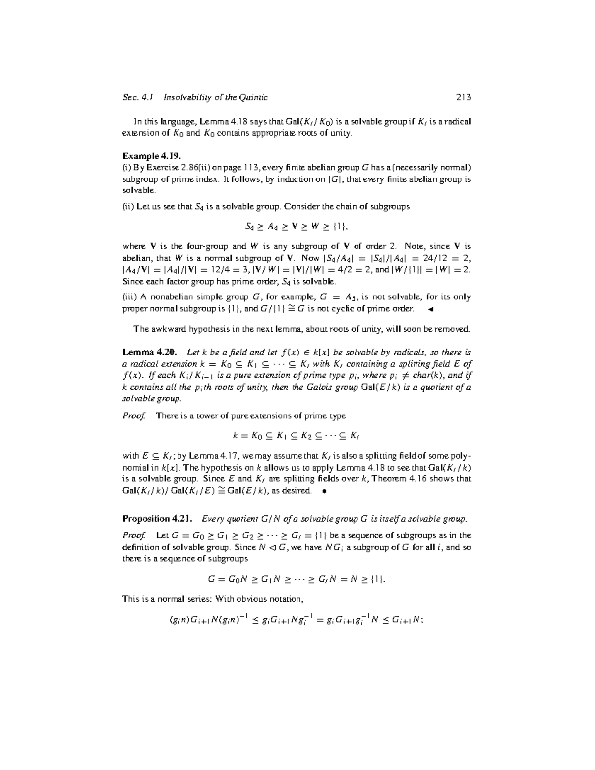 Basic Algebra 101 - Sec. 4 Insolvability of the Quintic 213 In this ...