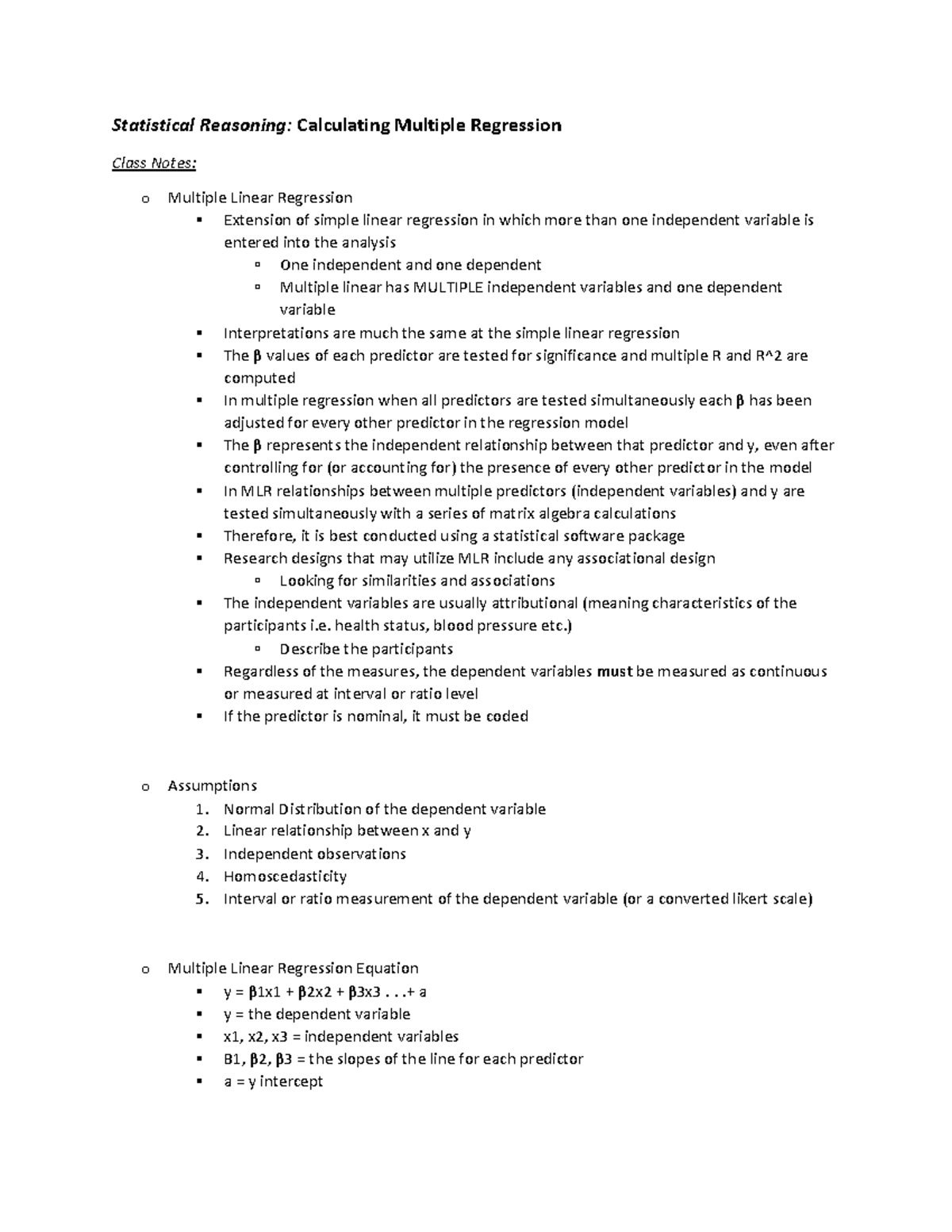 Stats Notes Lecture 16 - Calculating Multiple Regression - NUR 200 ...