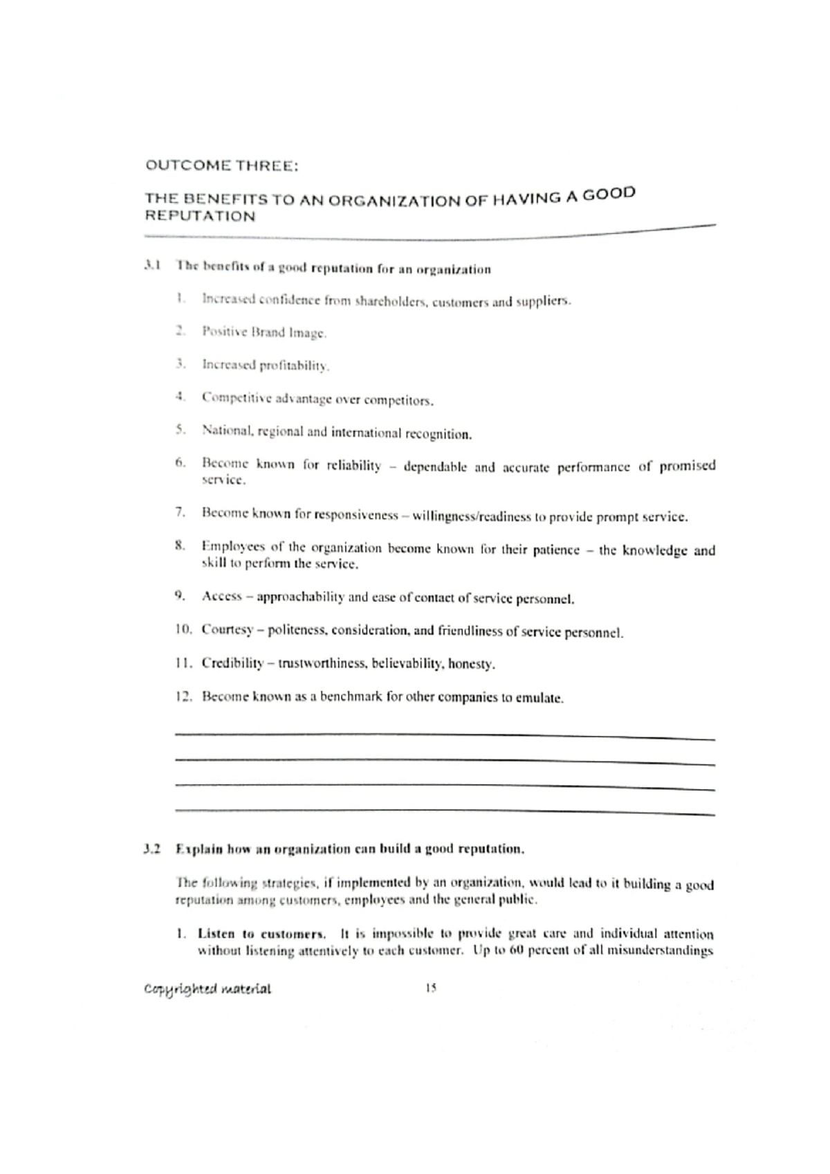 Level 2 Outcome 3 - Just something - Customer Service Level Two - Studocu