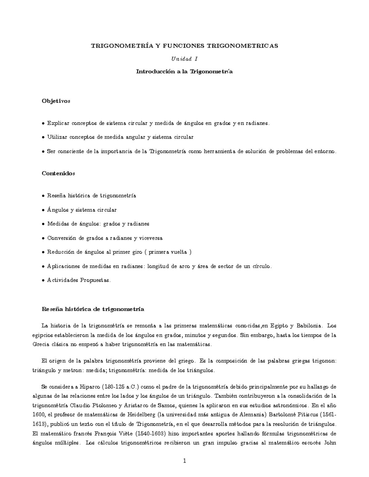 Introducción a la Trigonometría - TRIGONOMETR IA Y FUNCIONES ...