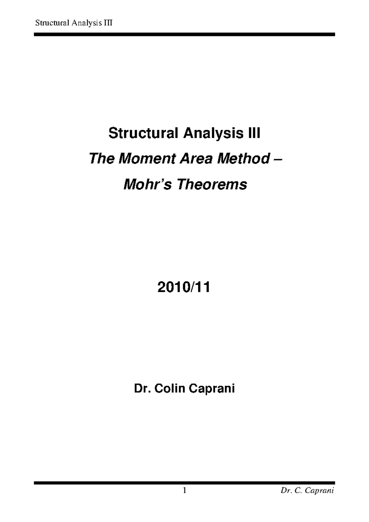 Area-momento Archivo 1 - Structural Analysis III The Moment Area Method ...