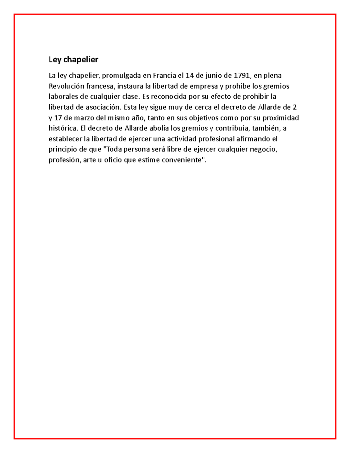 Ley chapelier......... ..... .... ... . - Ley chapelier La ley ...