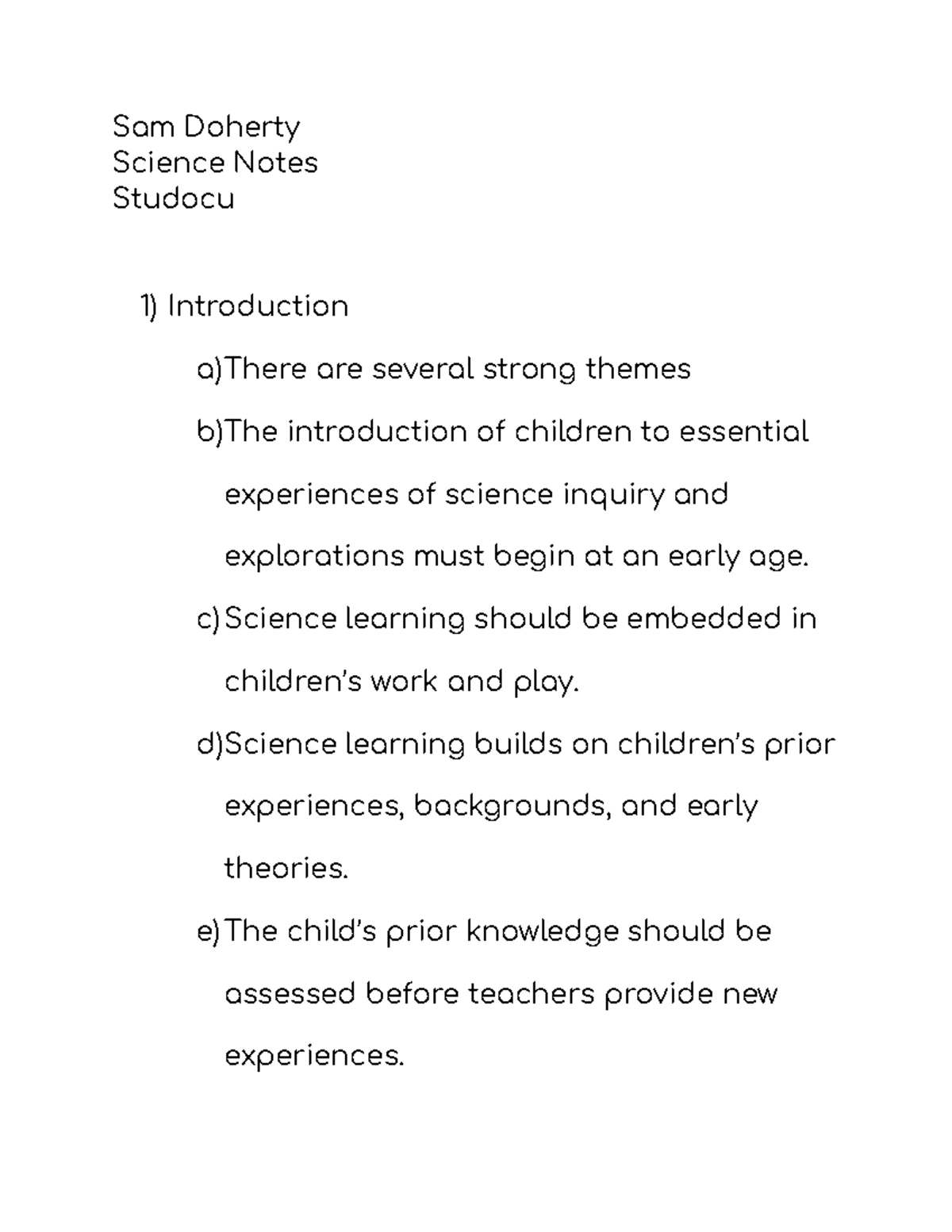Science notes - Sam Doherty Science Notes Studocu Introduction a)There ...
