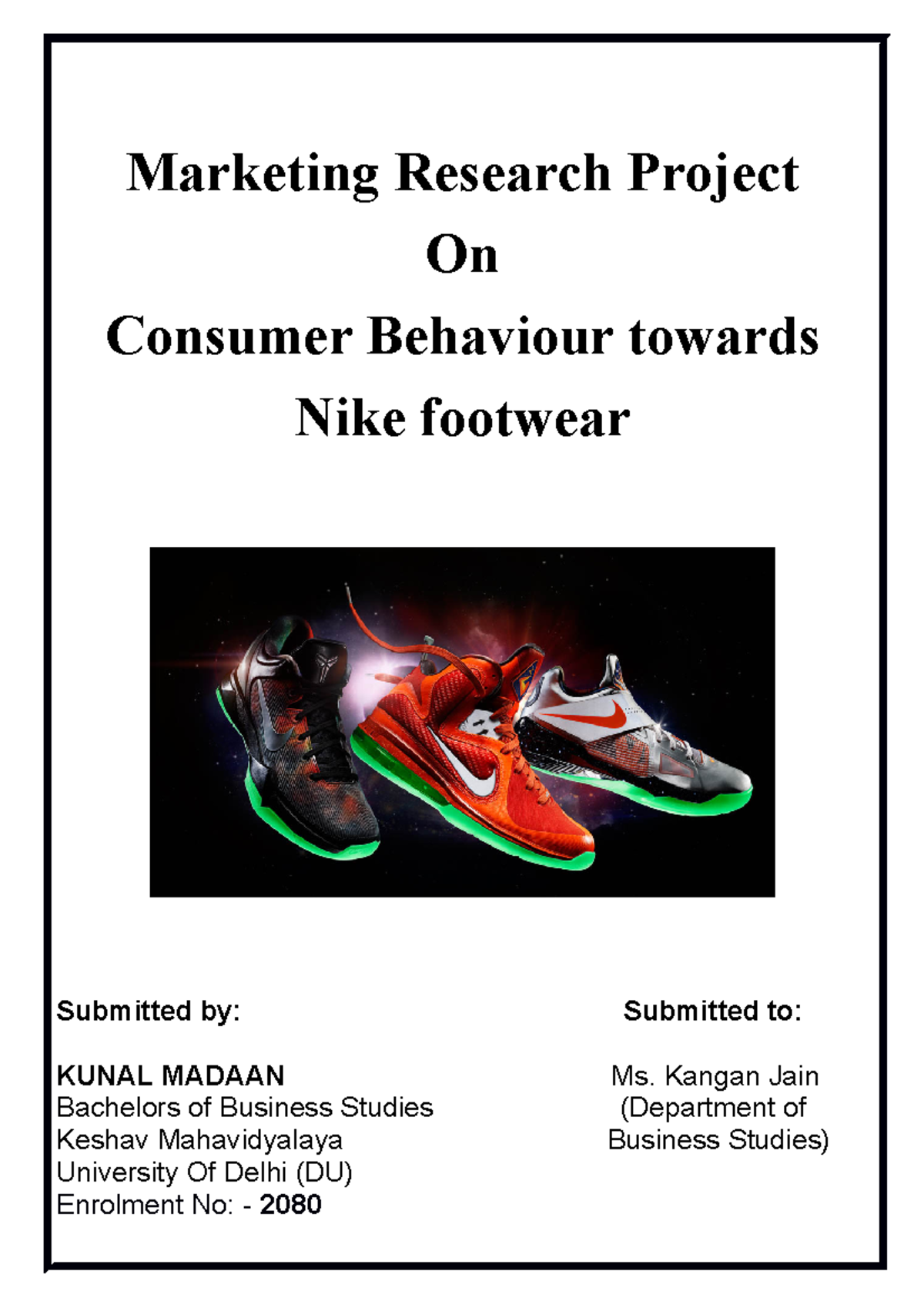 Marketing Research Project On Consumer B - Marketing Research Project ...