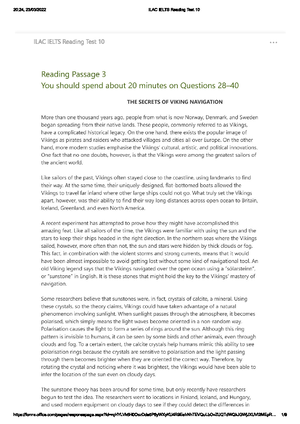 ILAC Ielts Reading Test 3 Part 1 - ILAC IELTS Reading Test 3 Please ...