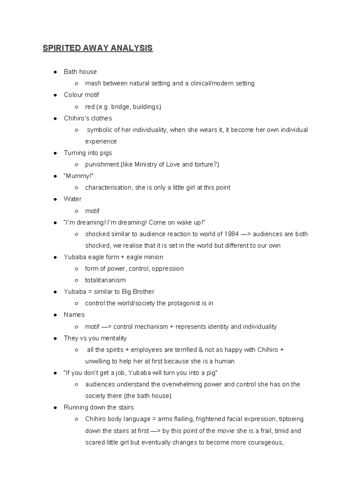 Spirited AWAY Analysis - SPIRITED AWAY ANALYSIS Bath house mash between ...