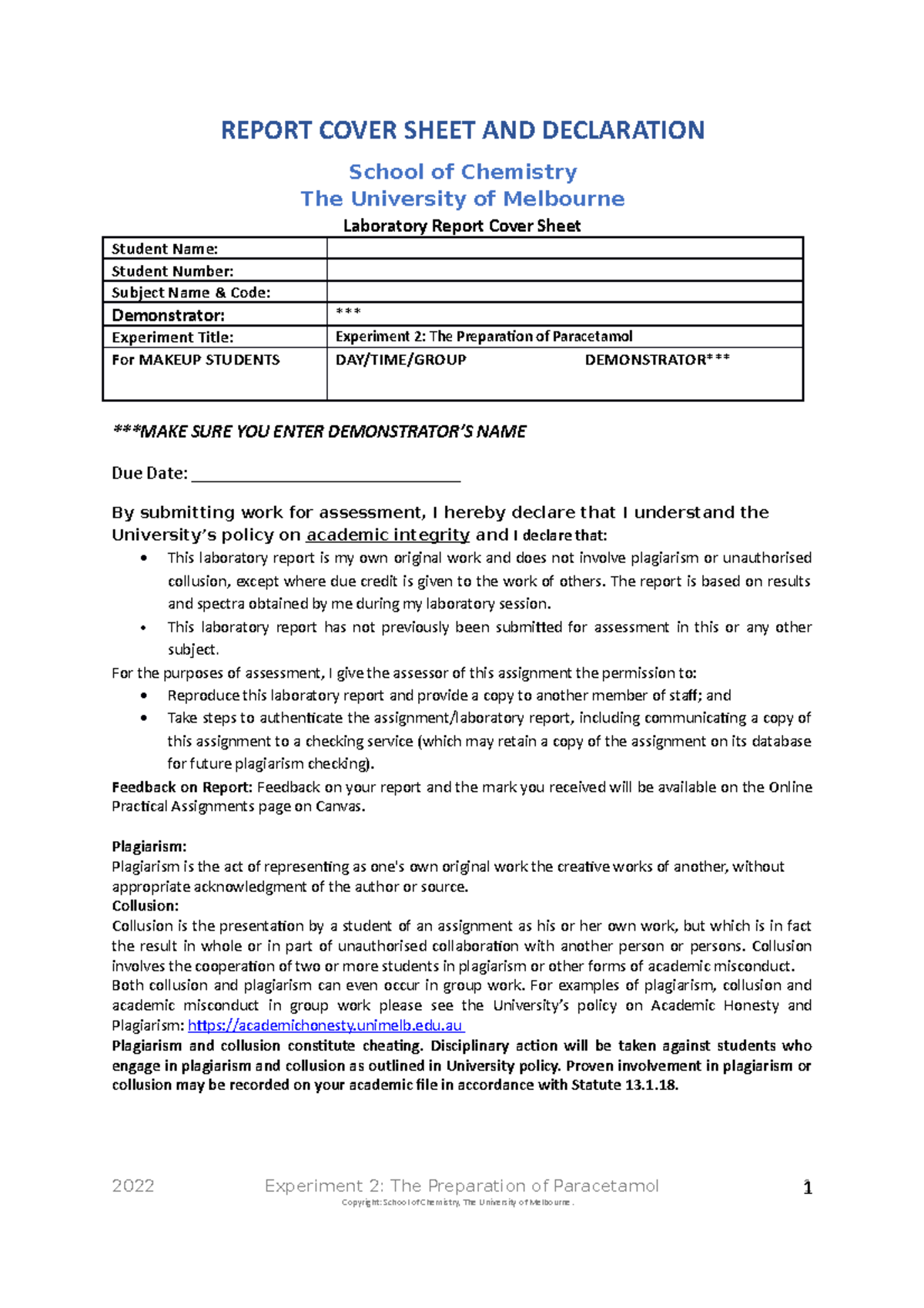 E2 Student Report Template july S 2 2022 - REPORT COVER SHEET AND ...