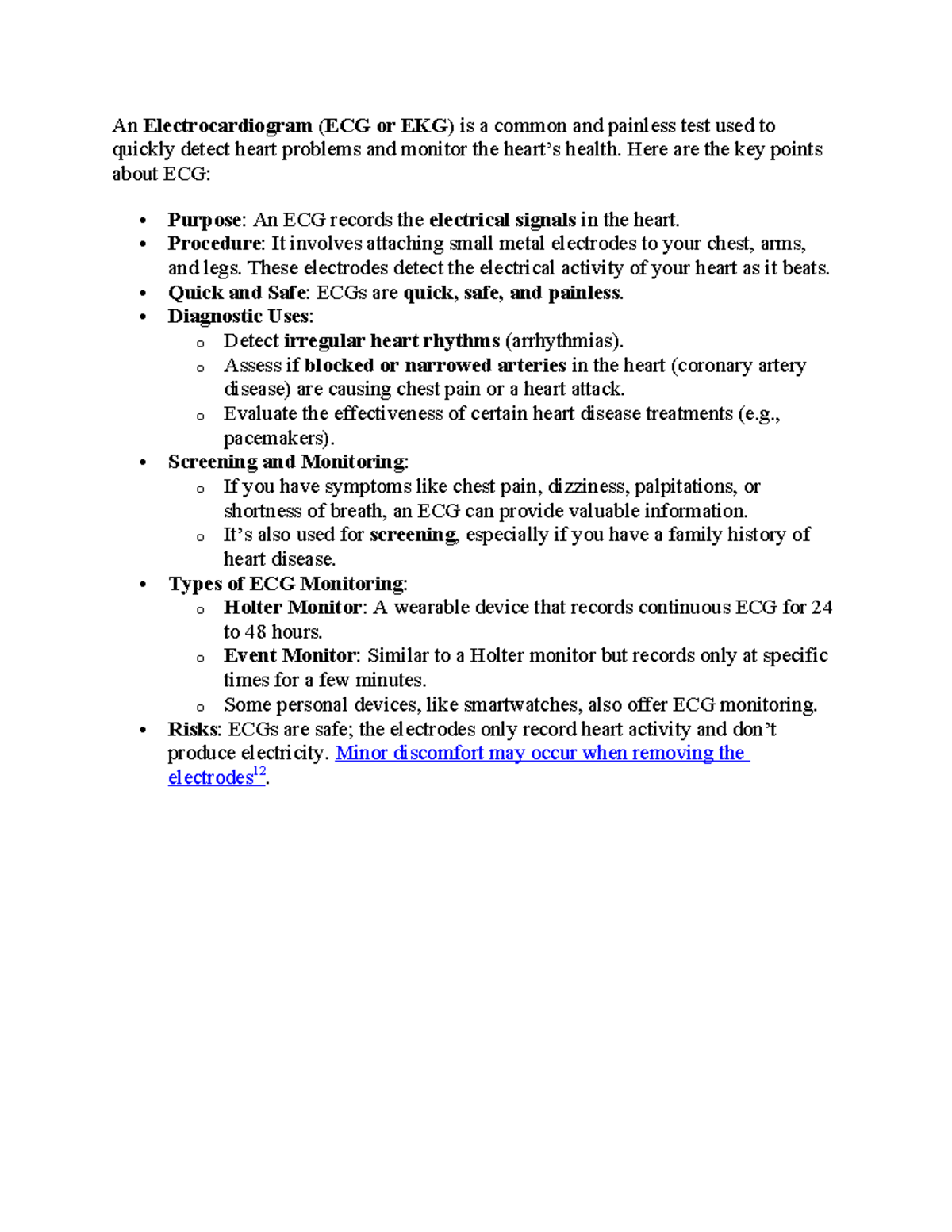 Medical Electronics - practical note - An Electrocardiogram (ECG or EKG ...