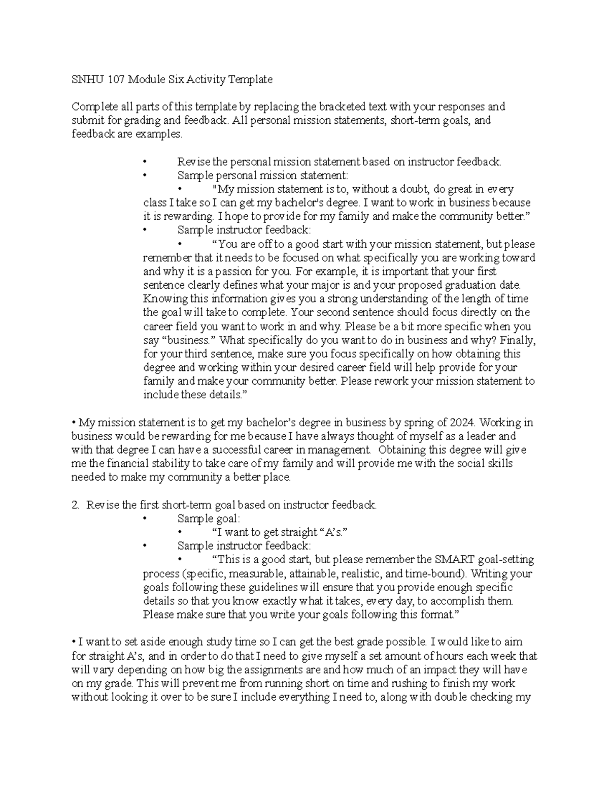 Module Six Activity Completed - SNHU107 - SNHU - Studocu