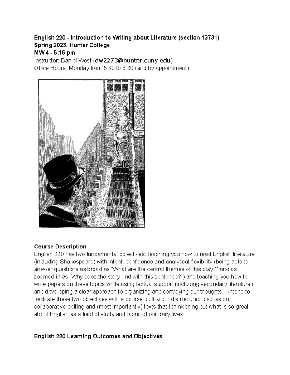 English 220 Syllabus - Section 13731 - English 220 - Introduction to ...