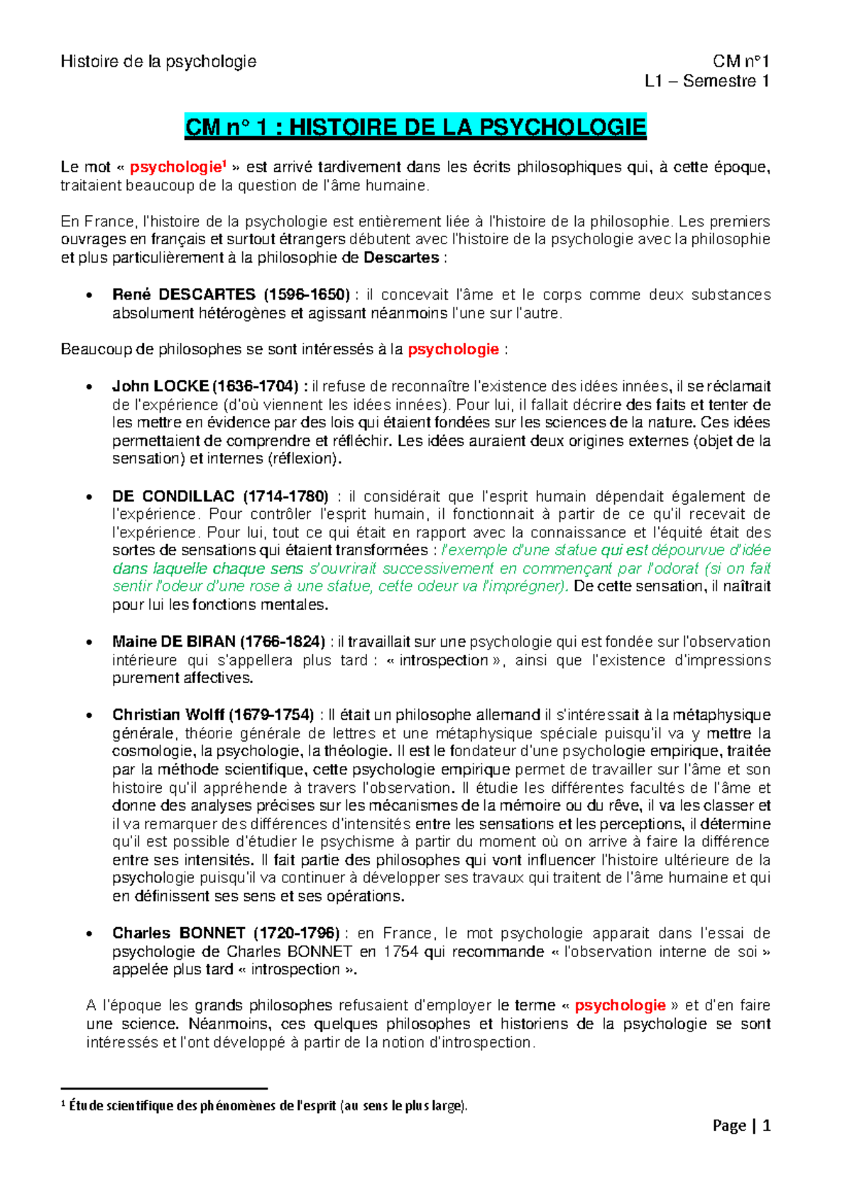 CM1 - Licence 1 Psychologie - Warning: TT: undefined function: 32 Warning: TT: undefined ...