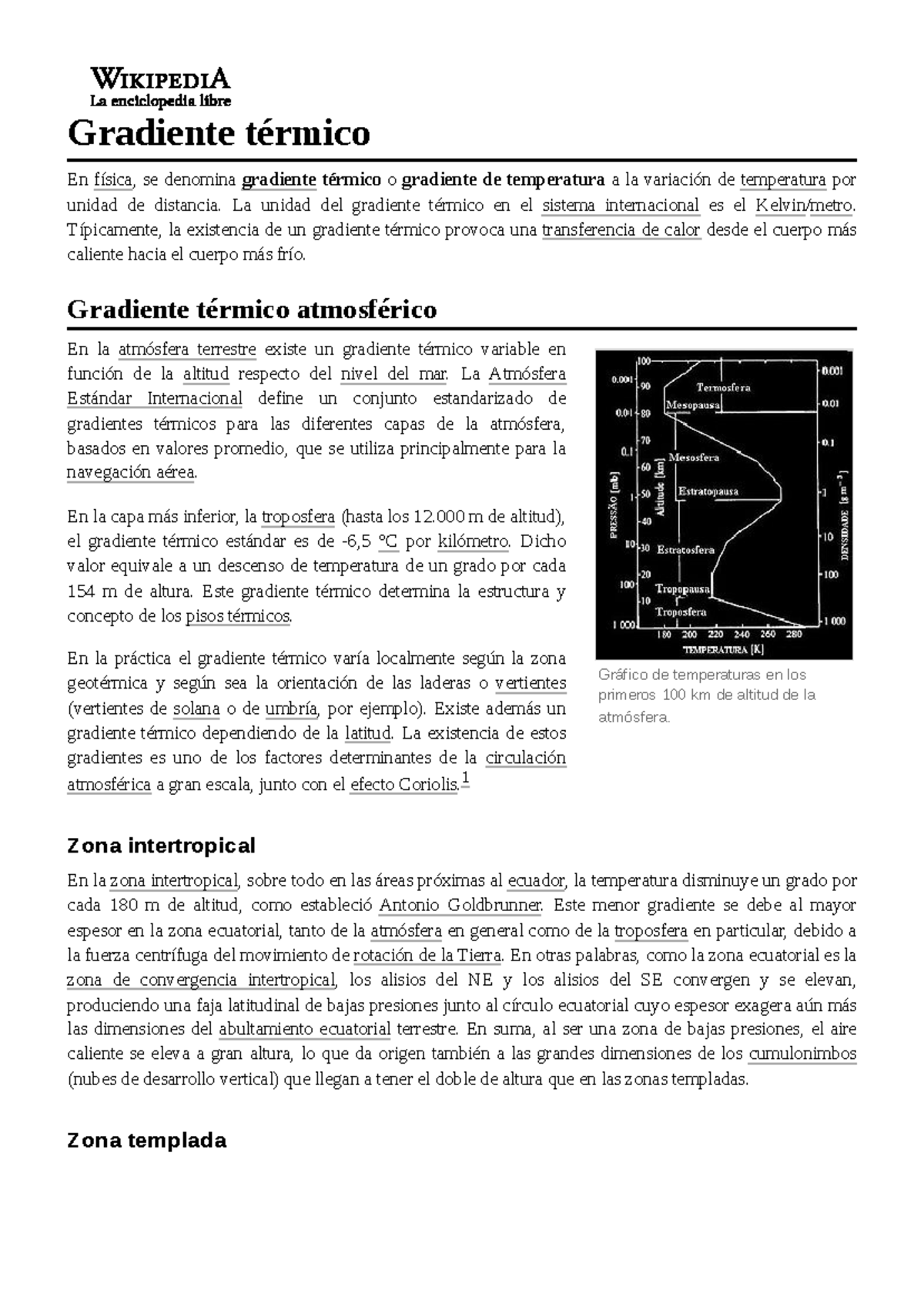 Gradiente térmico - advgs - Gráfico de temperaturas en los primeros 100 ...