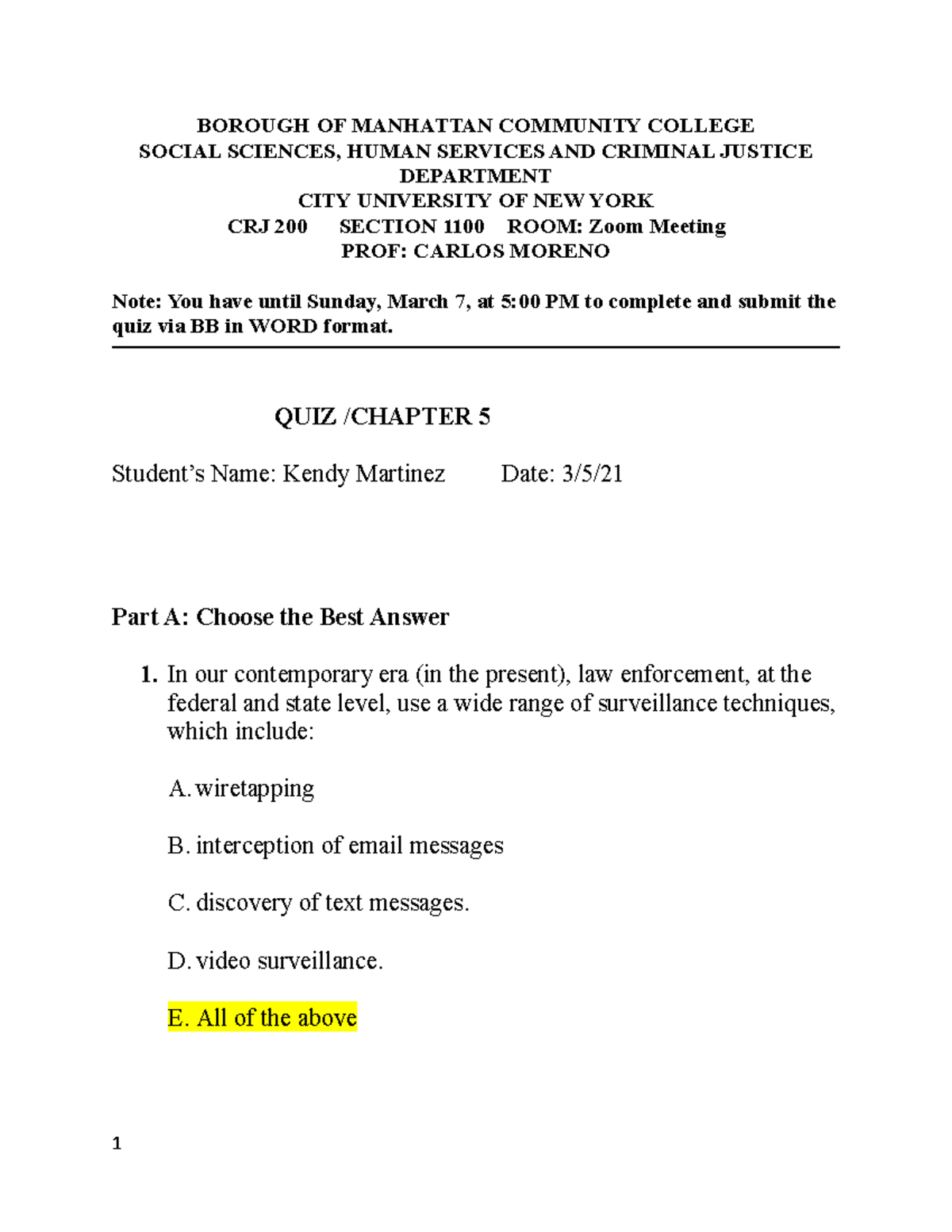 Chapter 5 Quiz - BOROUGH OF MANHATTAN COMMUNITY COLLEGE SOCIAL SCIENCES ...