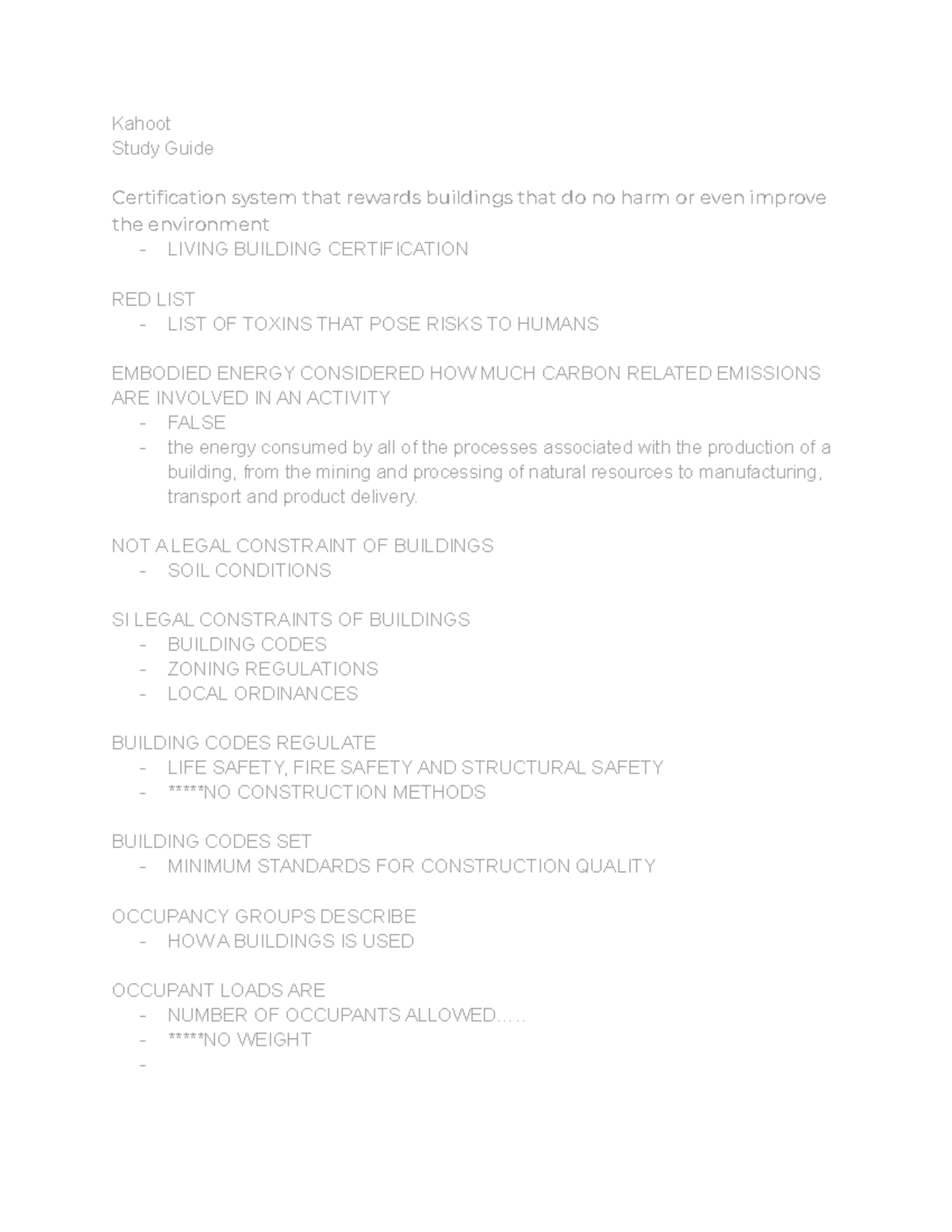 Midterm 341 - Winter 2022 prof Alice Guess - Kahoot Study Guide ...