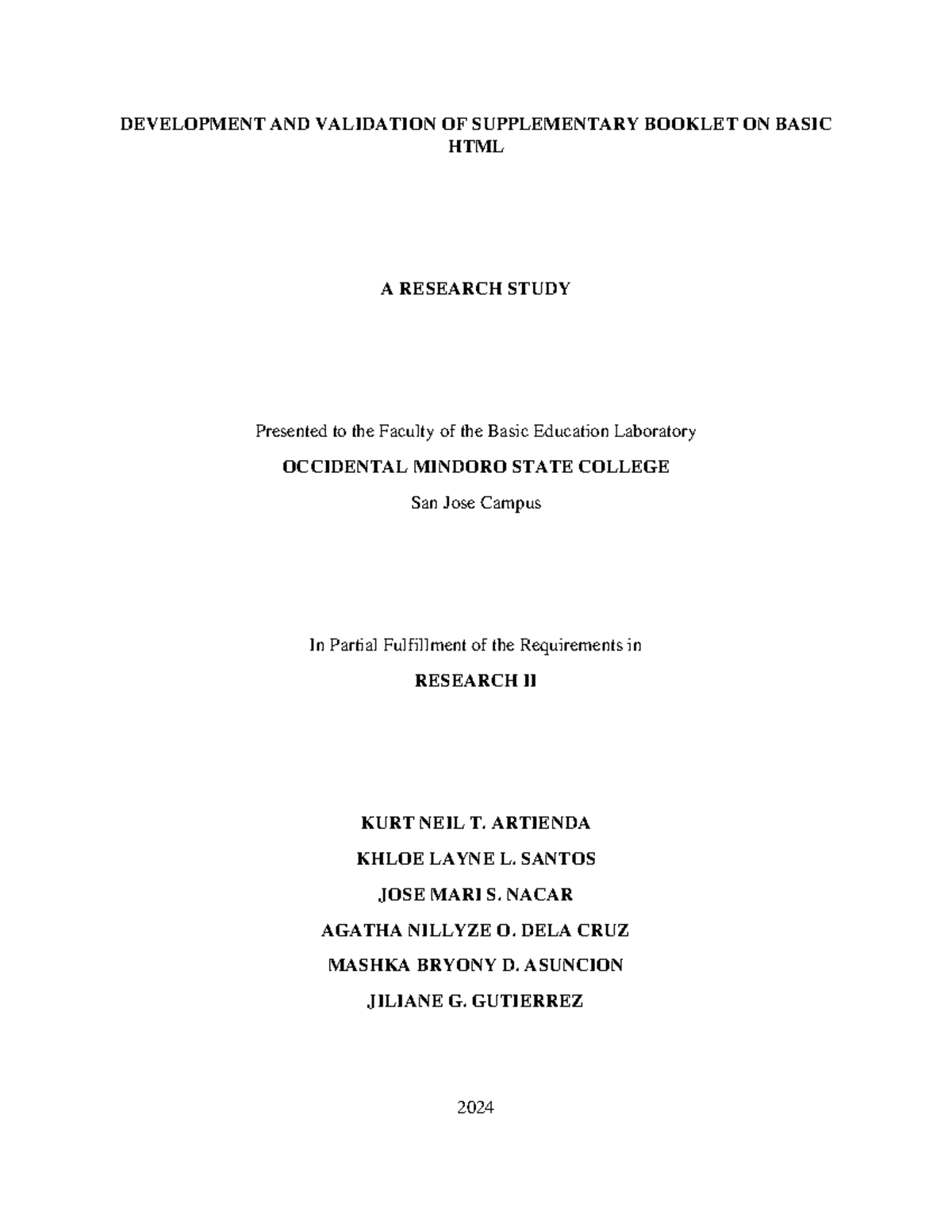 Research paper (g10) - DEVELOPMENT AND VALIDATION OF SUPPLEMENTARY ...