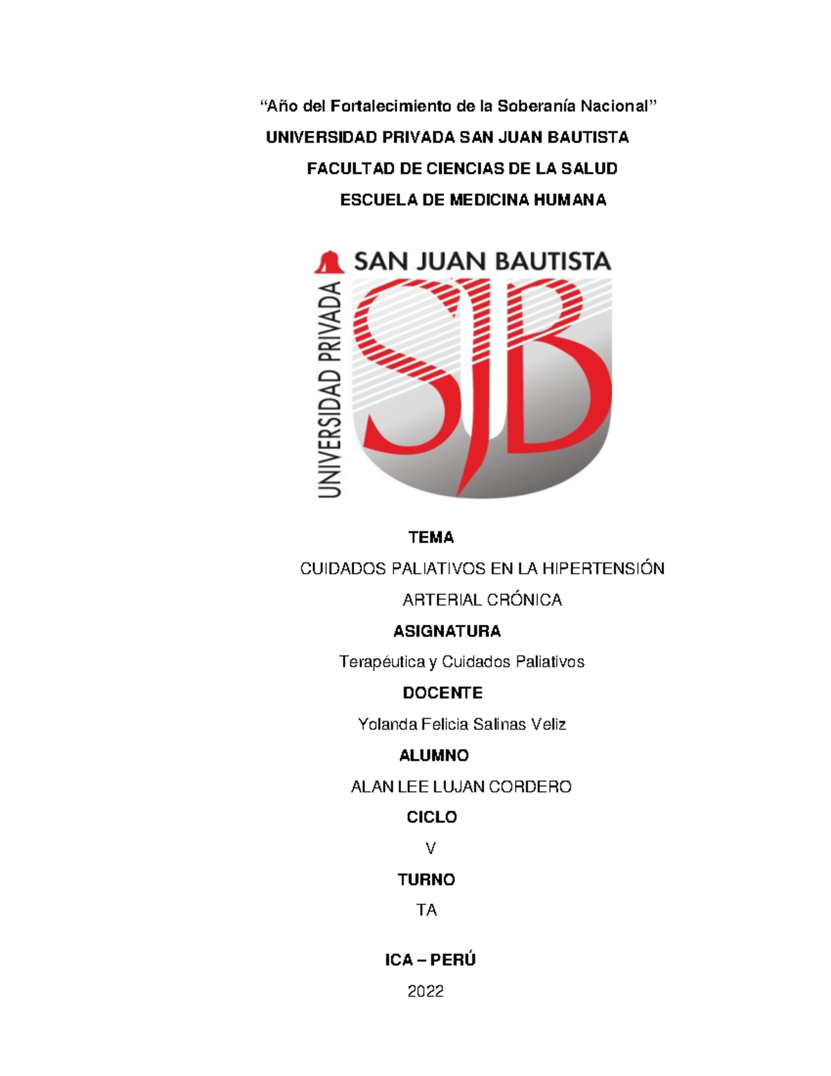 Amiodarona - ALAN Lujan Cordero - “Año del Fortalecimiento de la ...