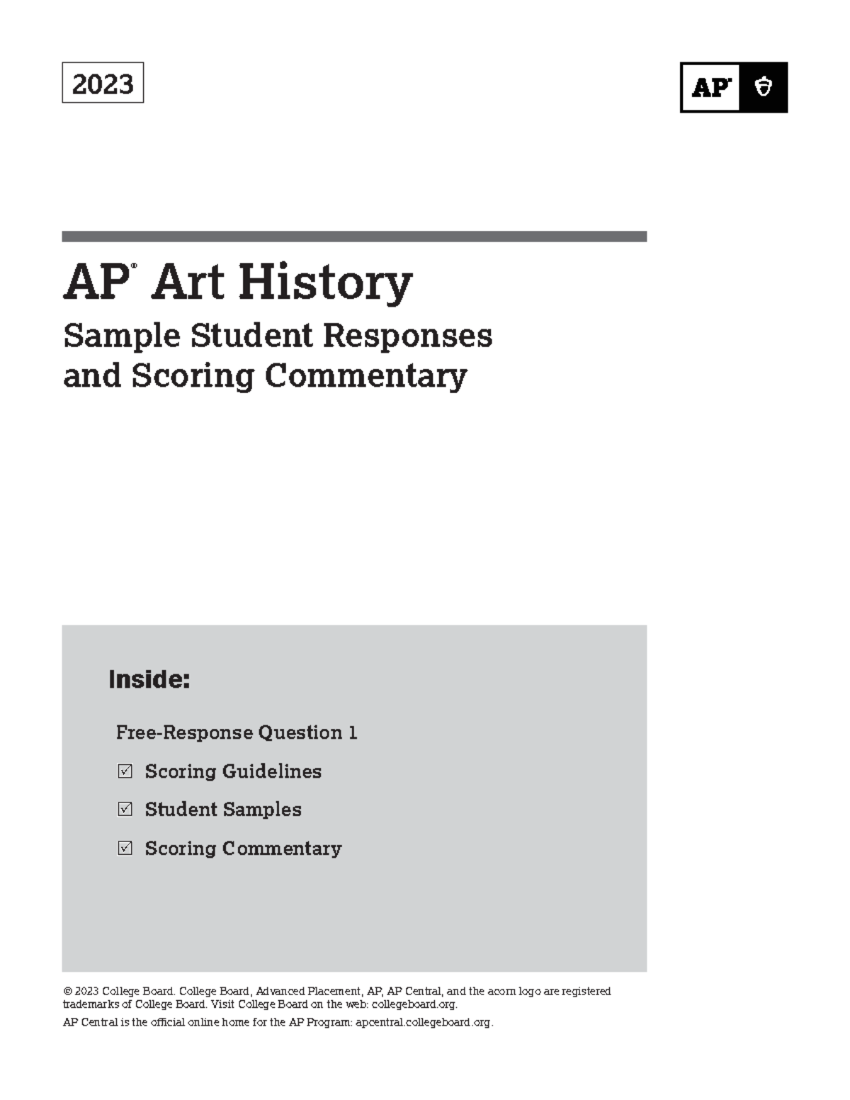 2023.frq1 - stuff - 2023 AP ® Art History Sample Student Responses and ...