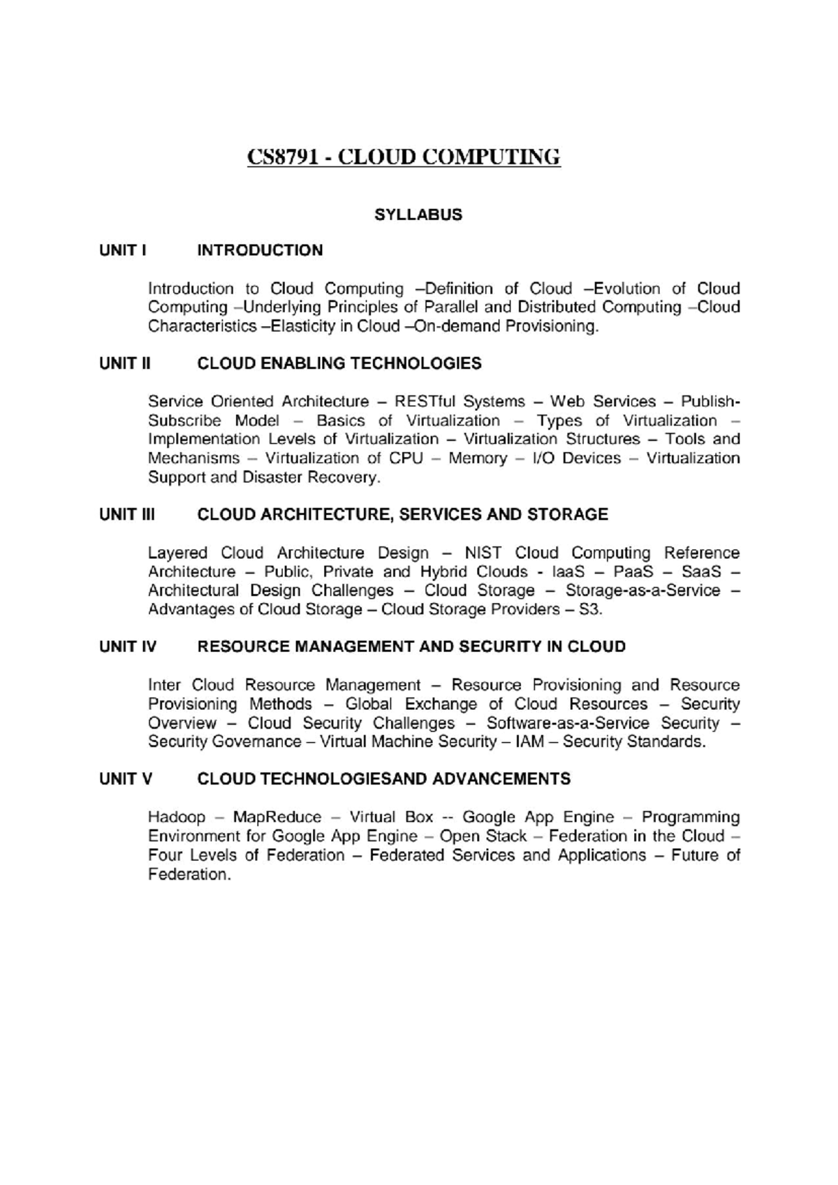 Cloud Computing - UNIT II CLOUD ENABLING TECHNOLOGIES Service Oriented Architecture RESTful ...