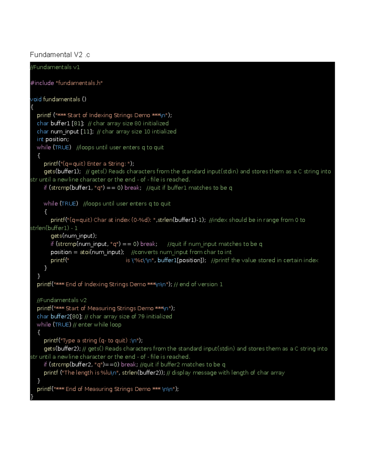 CPR Fundamentals v2 c - Fundamental V2 .c //Fundamentals v #include ...