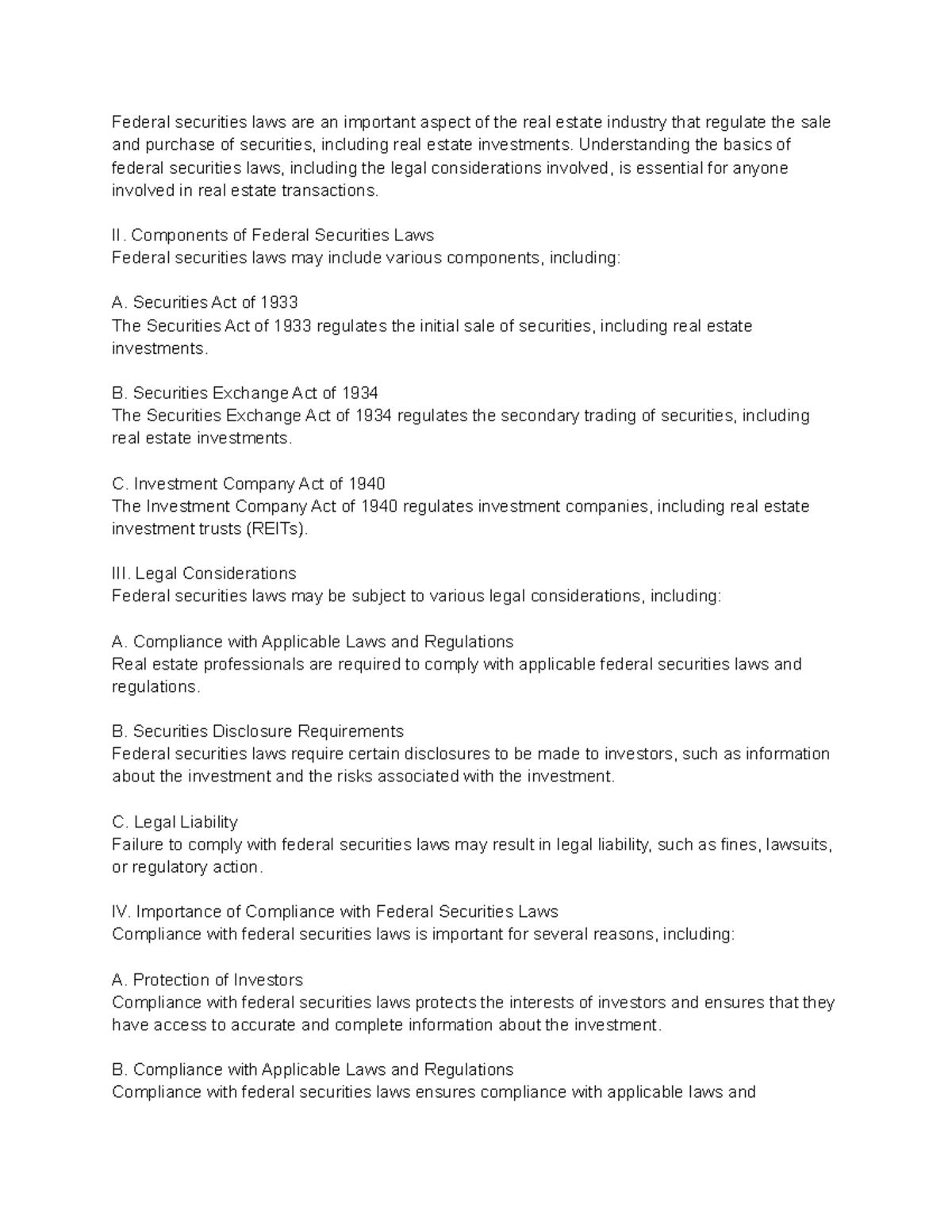 Federal Securities Laws - Understanding the basics of federal ...