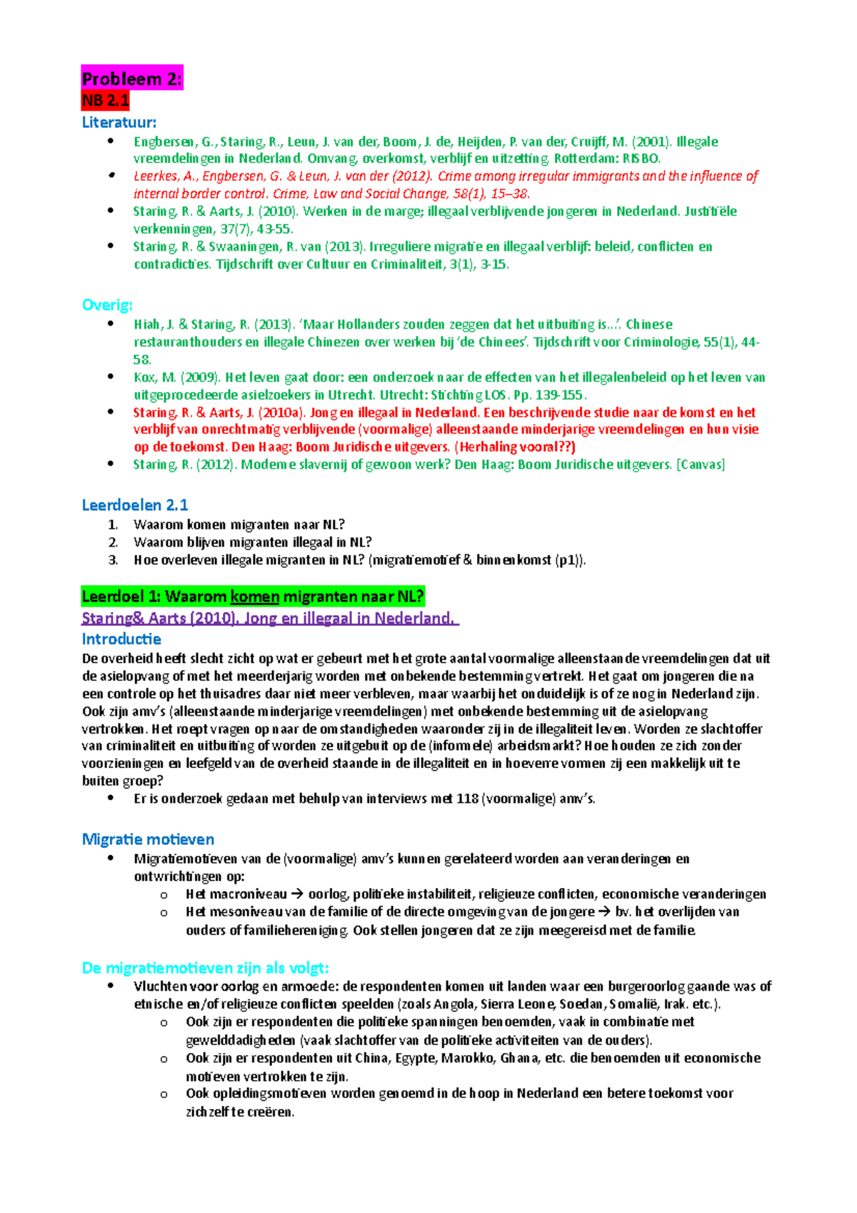 Probleem 2 Migratie, Diversiteit en Criminaliteit werkgroep 2020-2021 - Probleem 2: NB 2 ...