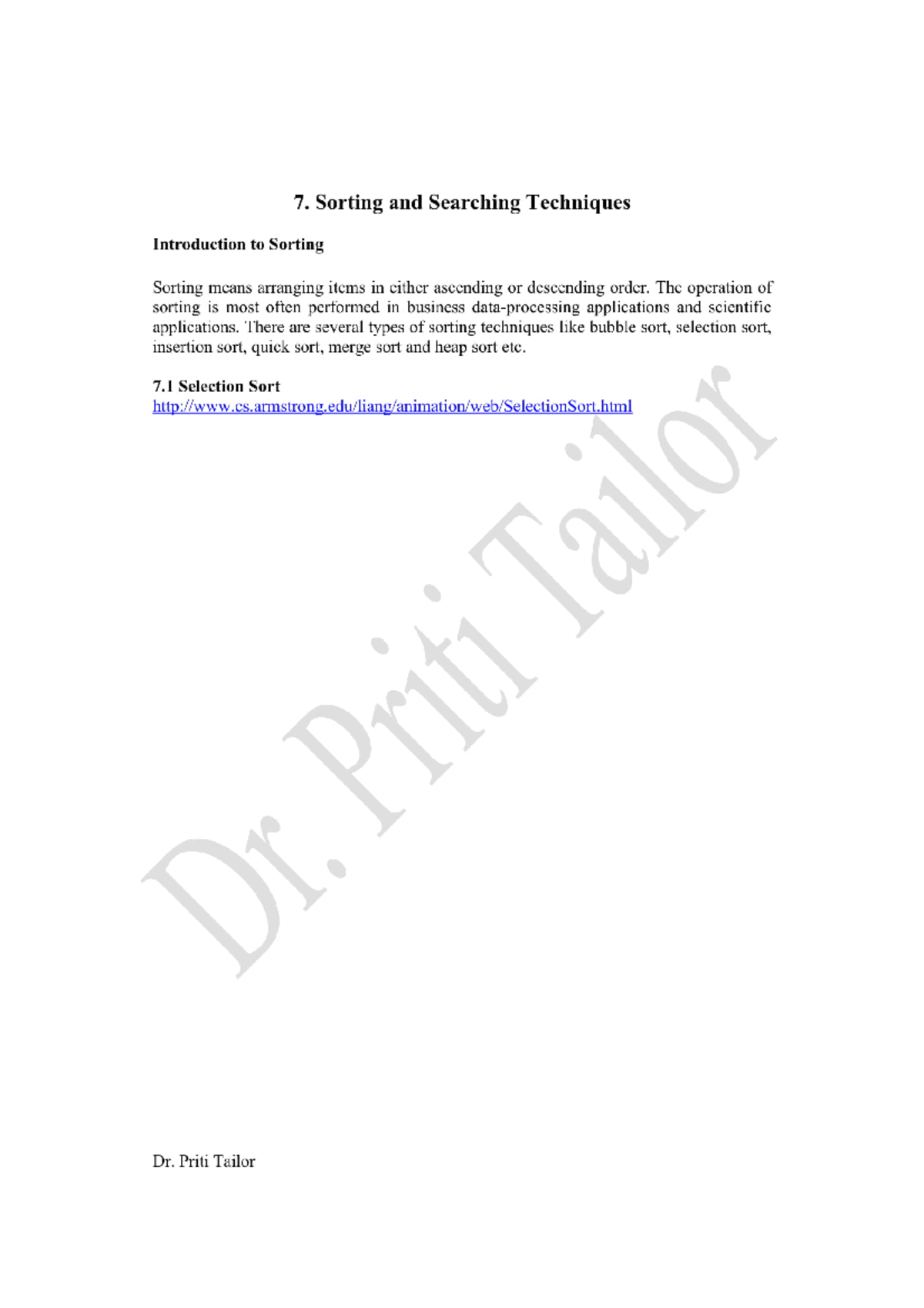 5 Sorting Searching - Bachelor of Computing - Studocu