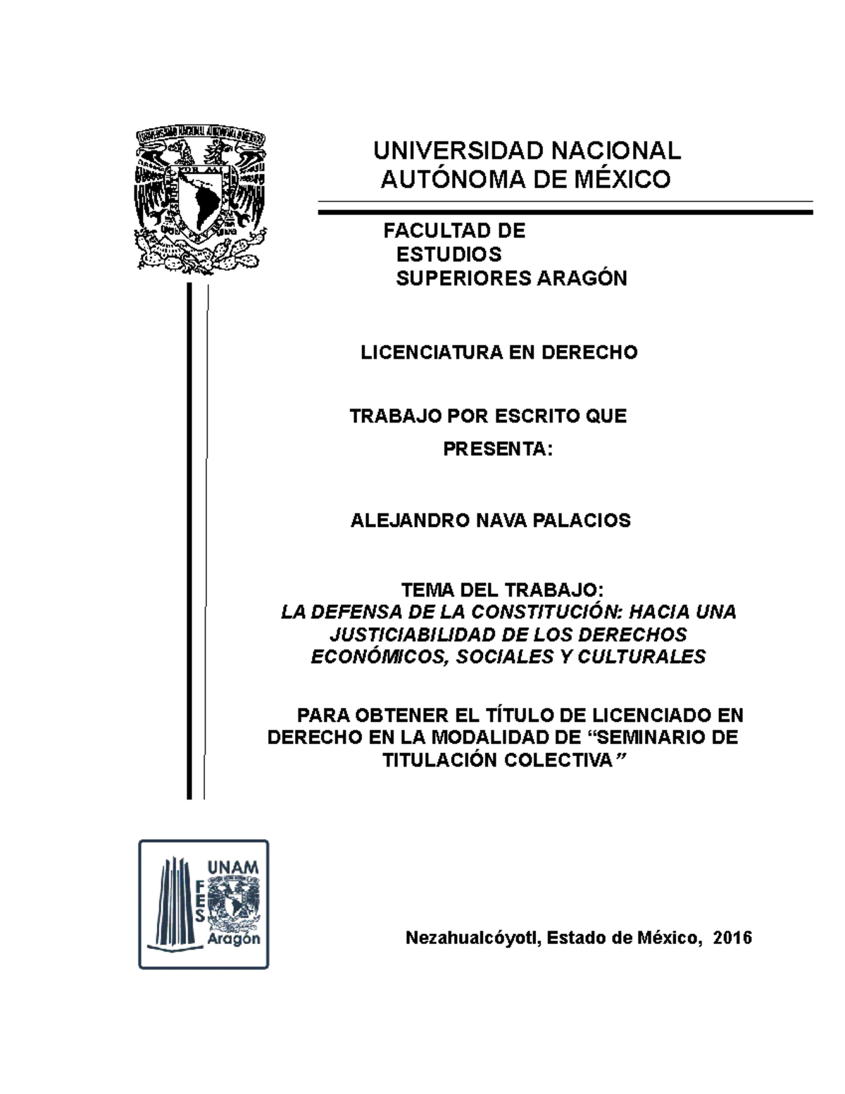 Tesis unam desca 1 - UNIVERSIDAD NACIONAL AUTÓNOMA DE MÉXICO FACULTAD ...