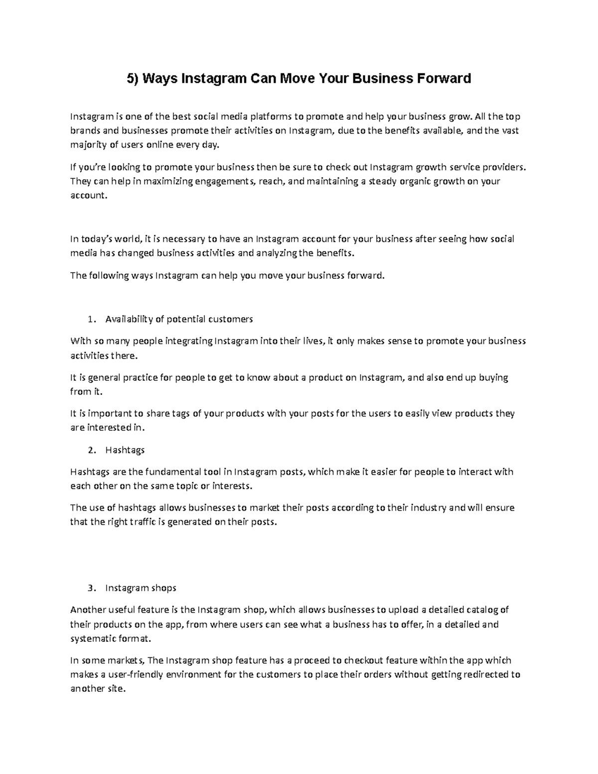 5-2 - Article writing assignment - 5) Ways Instagram Can Move Your ...
