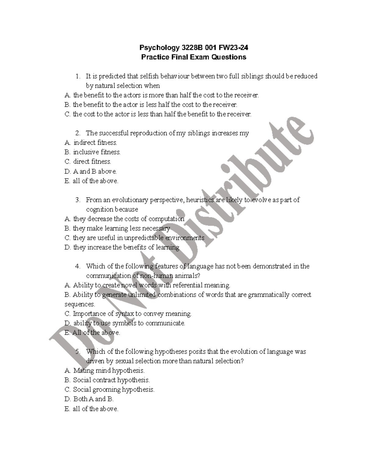 3228B+2024+final+exam+practice+questions - Psychology 3228B 001 FW23 ...