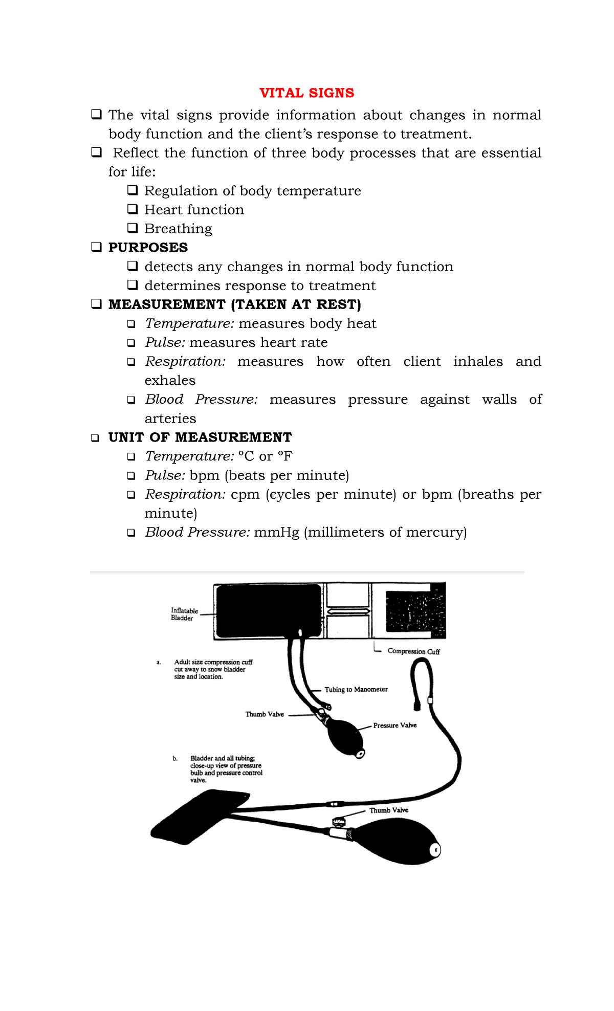 Vital Signs - bp - VITAL SIGNS The vital signs provide information ...